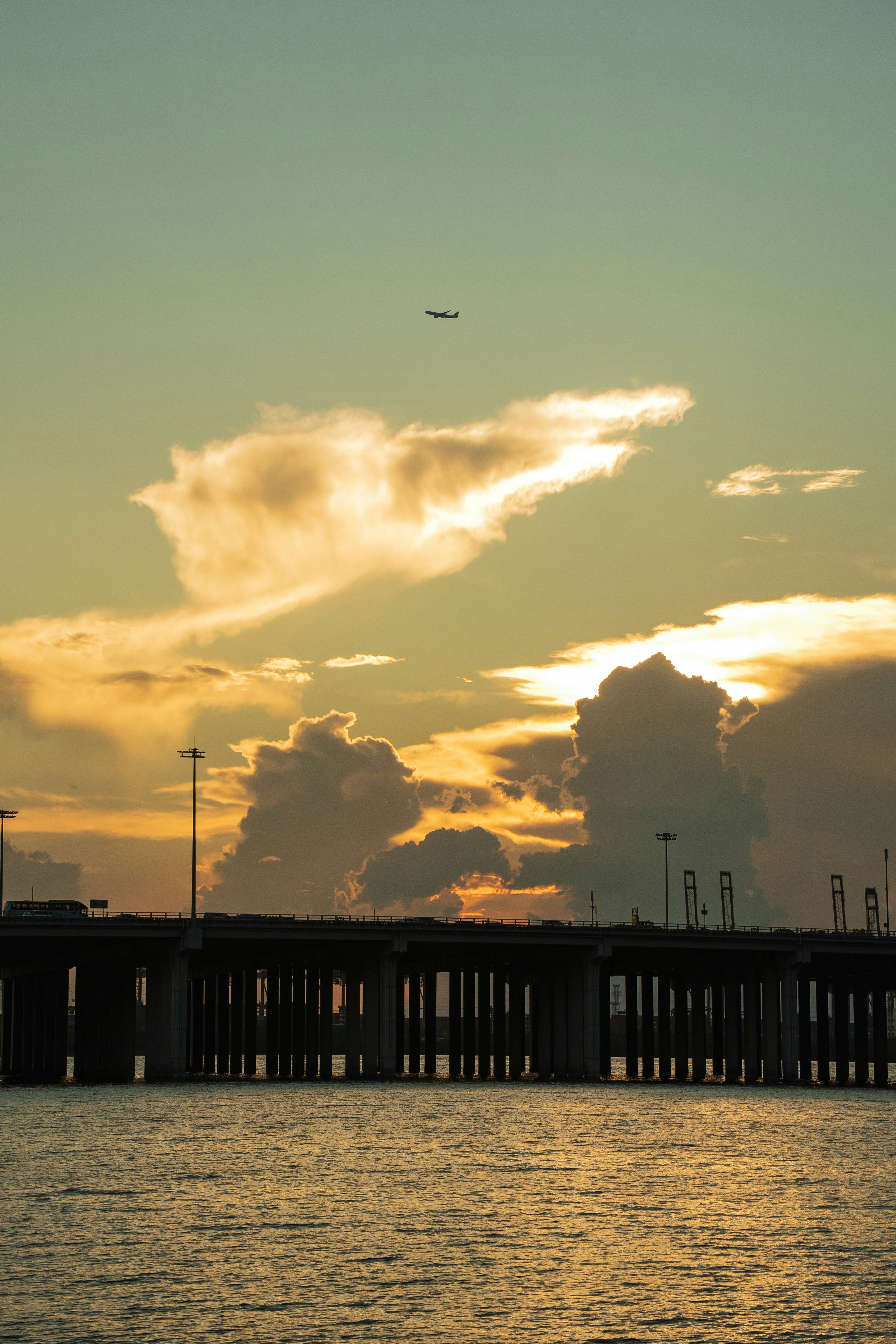 Golden Hour Overpass: A Quiet Flight Above the Dusk