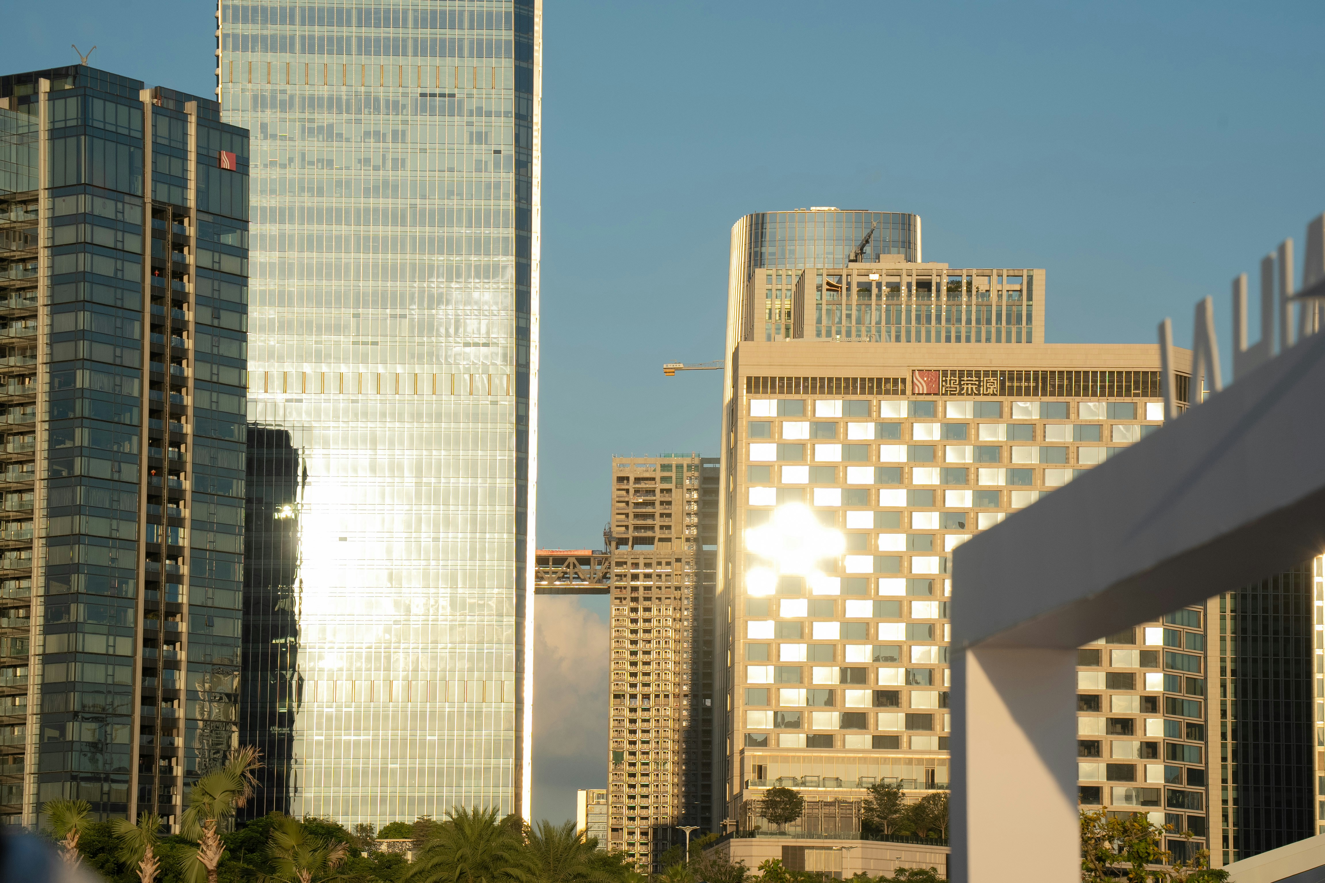 Sunlit Glass Towers Reflect the City’s Morning Pulse