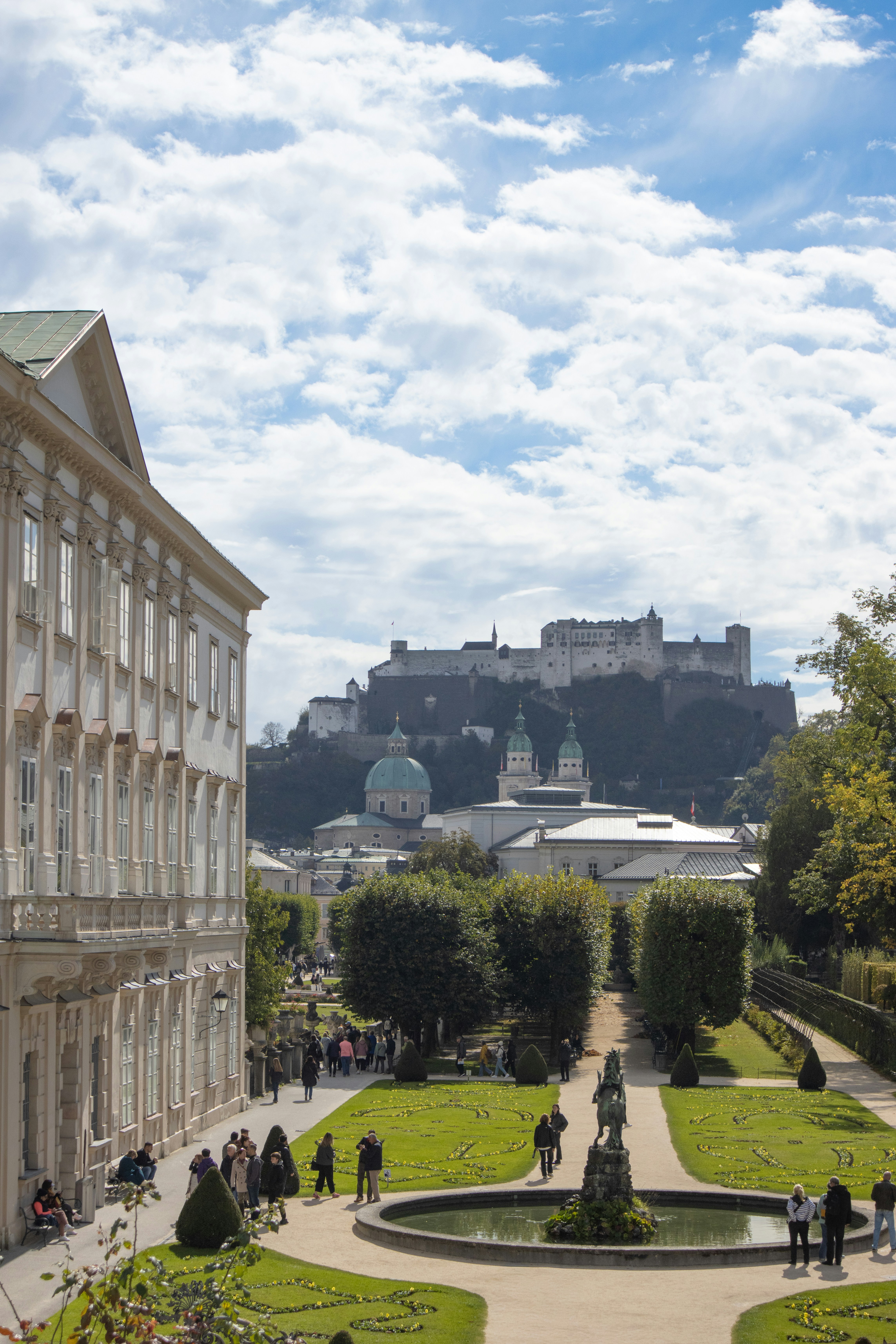 Castle Above the Garden: A Cityscape Path to the Fortress