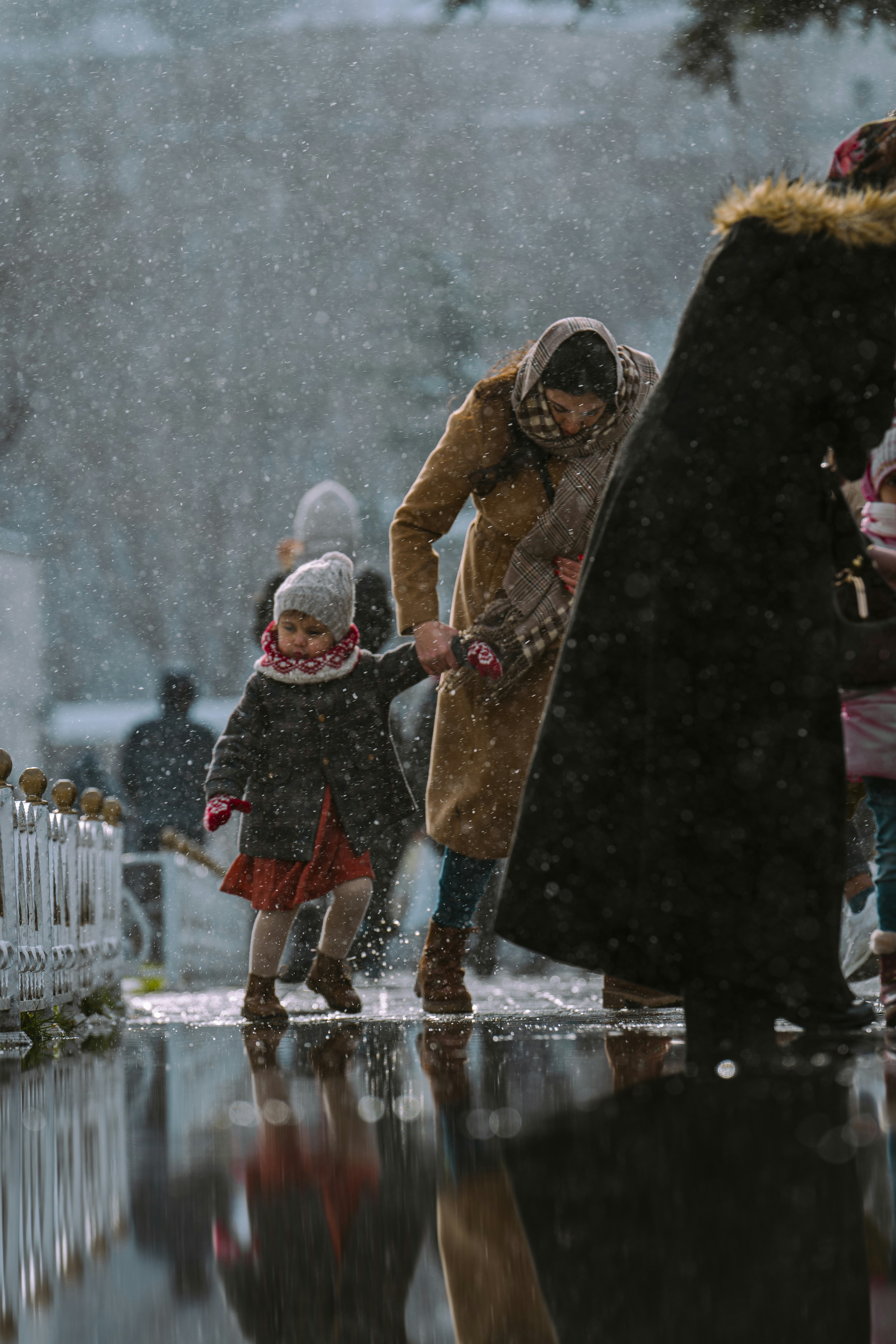 Snowy Stroll: Barefoot Moments and Reflections