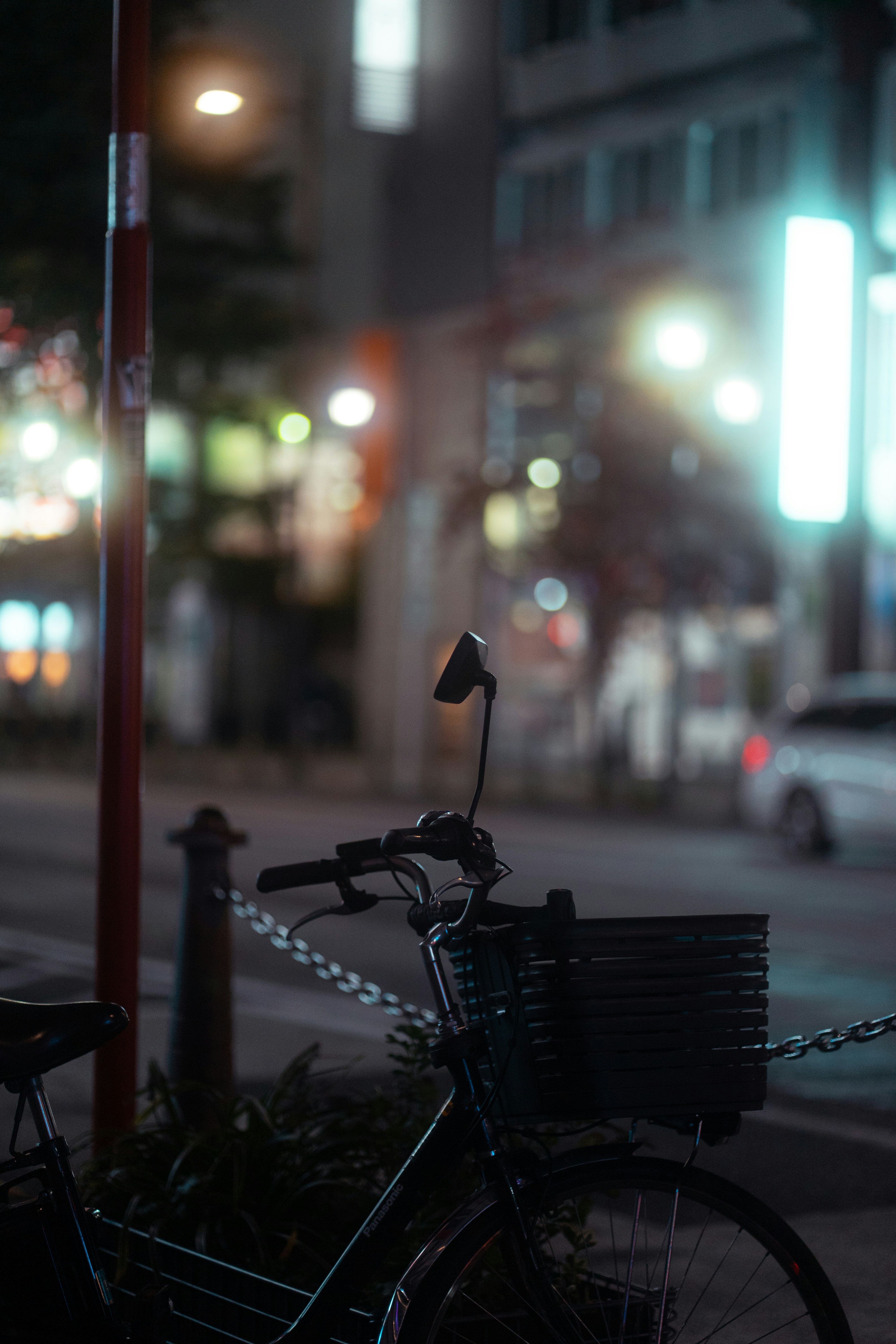 Night Street Bicycle: Quiet City Bloom of Neon