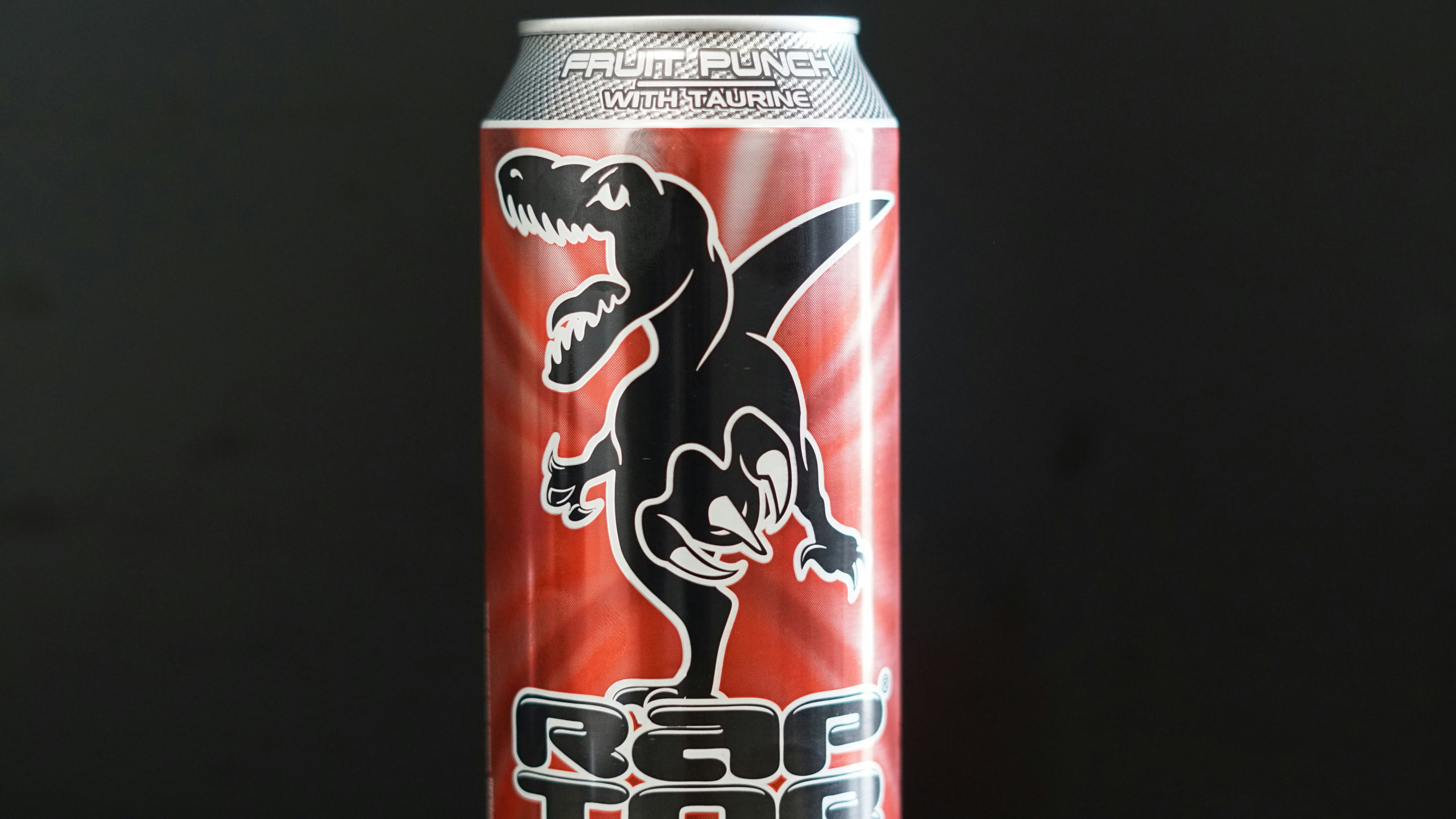 Jurassic Can: Red Frog Logo on Metallic Can