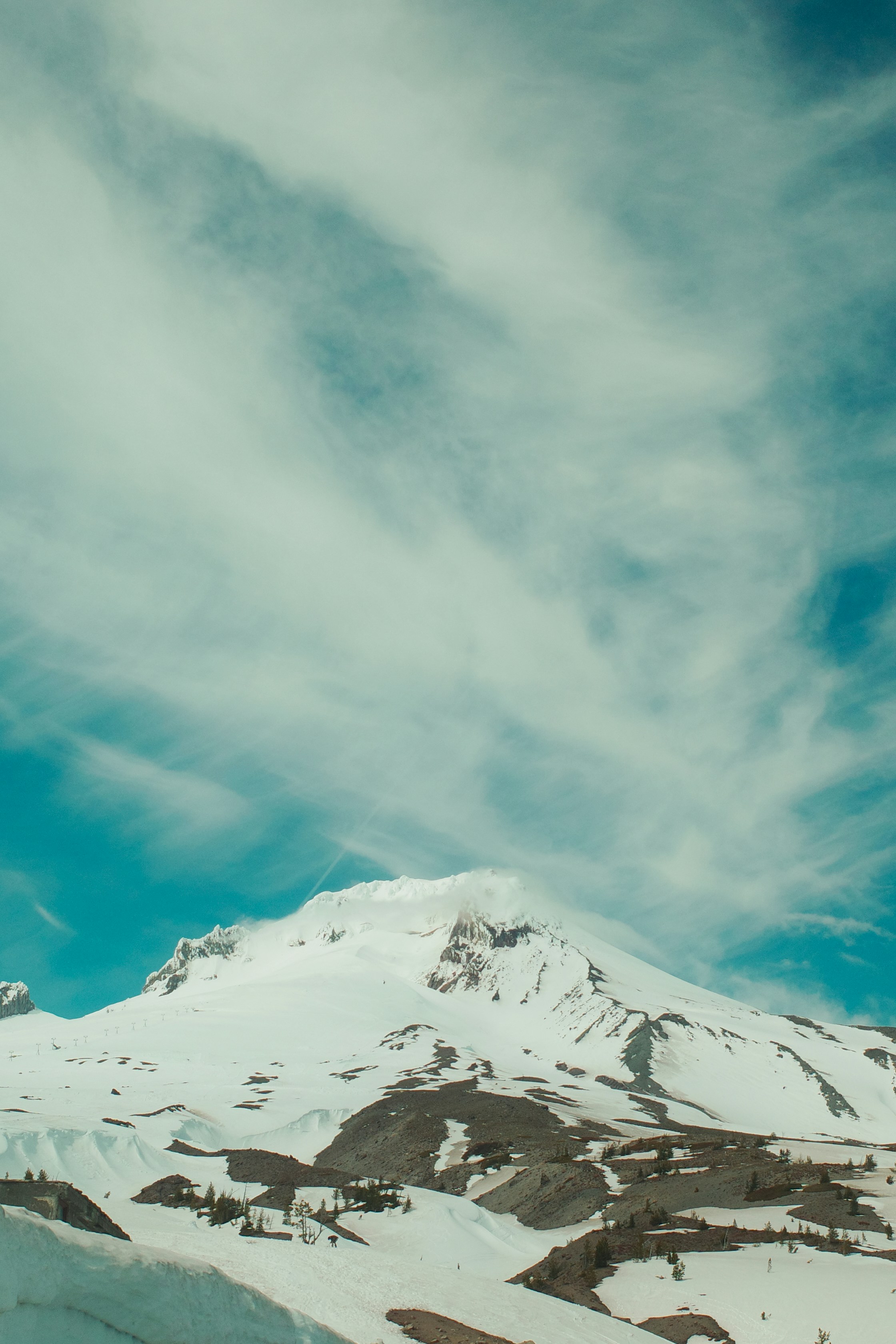Snowbound Summit under Cerulean Sky