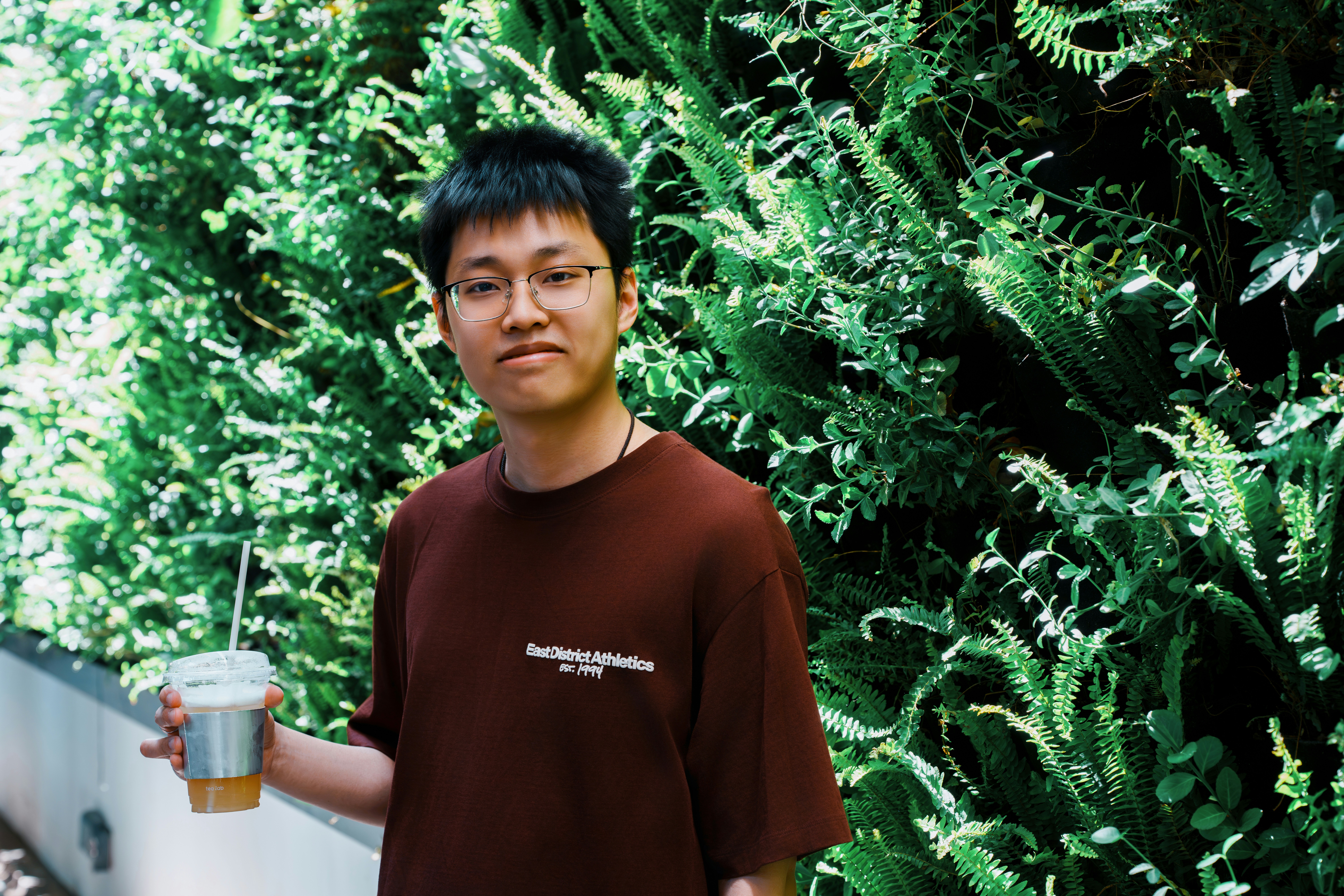 Cafe-side Portrait Amidst Greenery