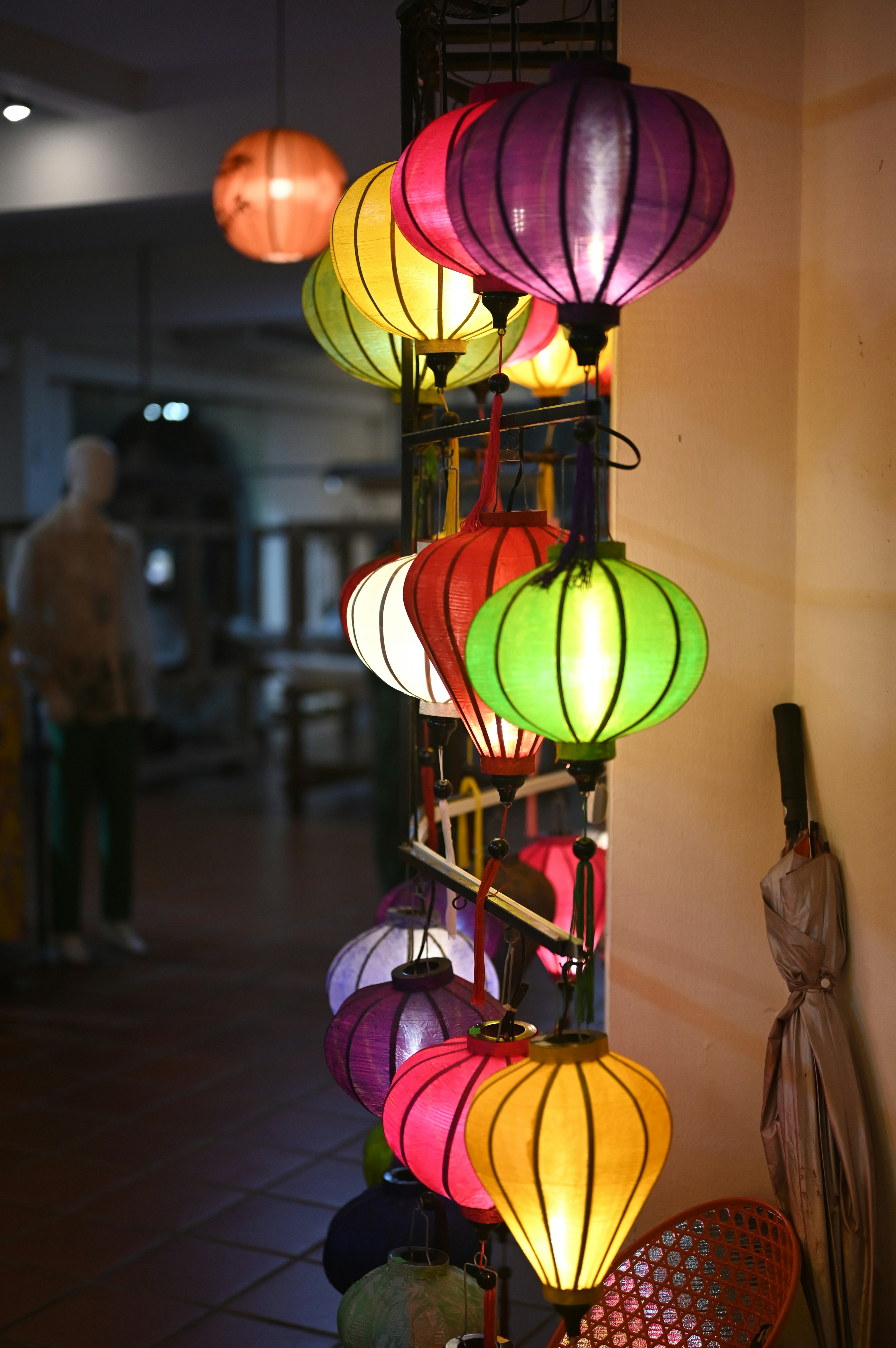 Lantern Cascade: A Portrait of Color in Soft Evening Light