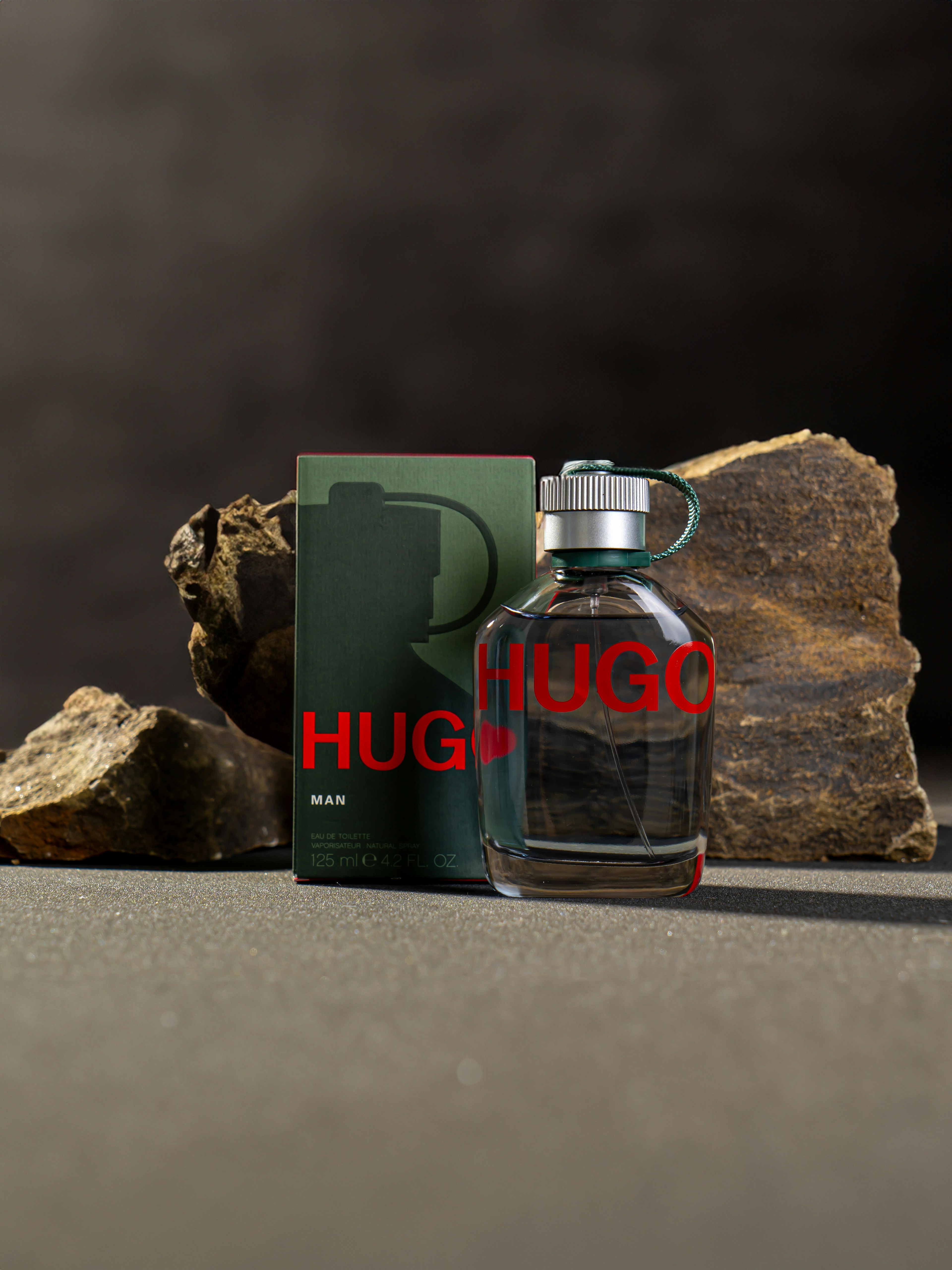 Hugo in Focus: A Bottled Moment Amid Rugged Rock