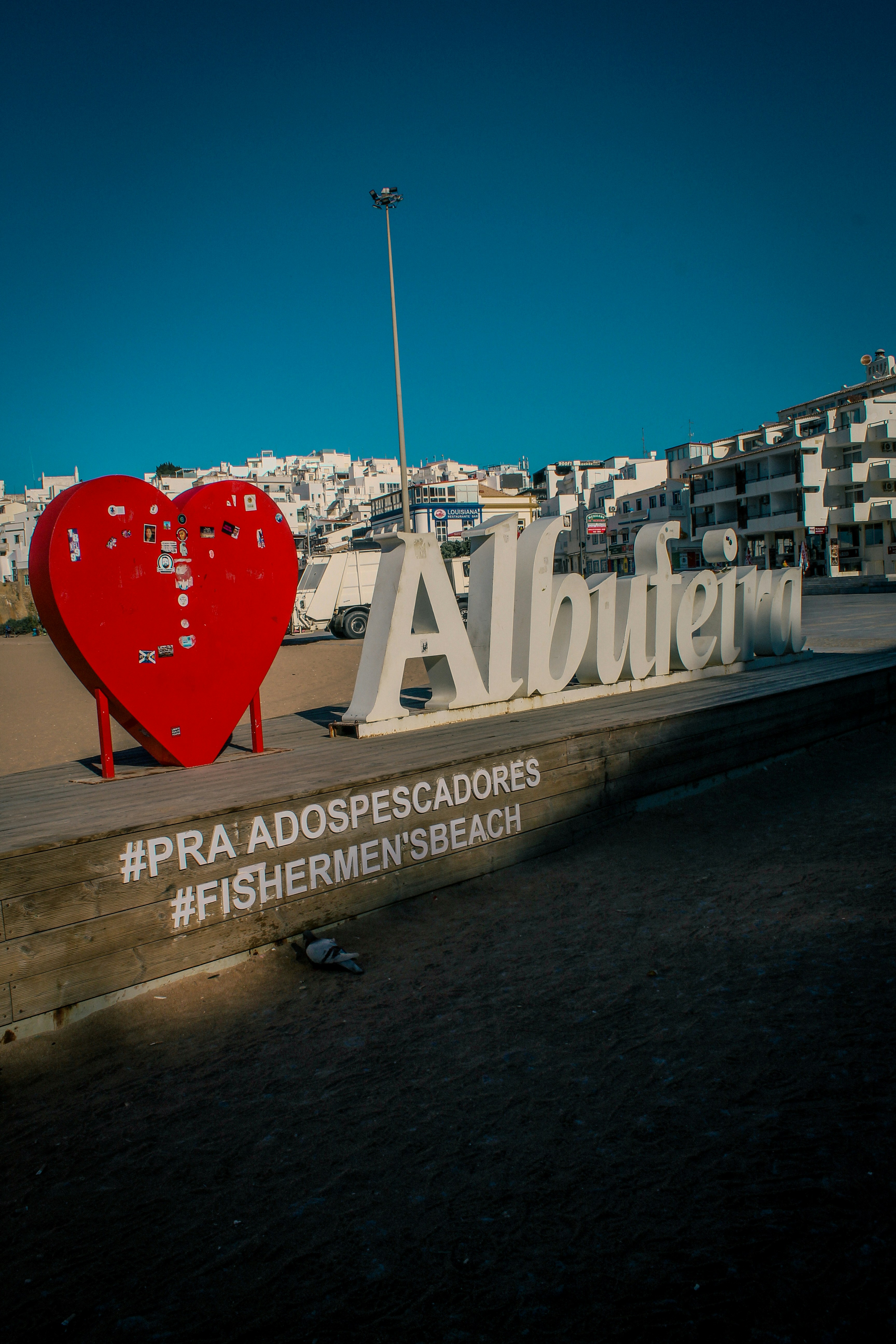 Love at the Pier: Albuferi Sign and Heart at Fishermen’s Beach
