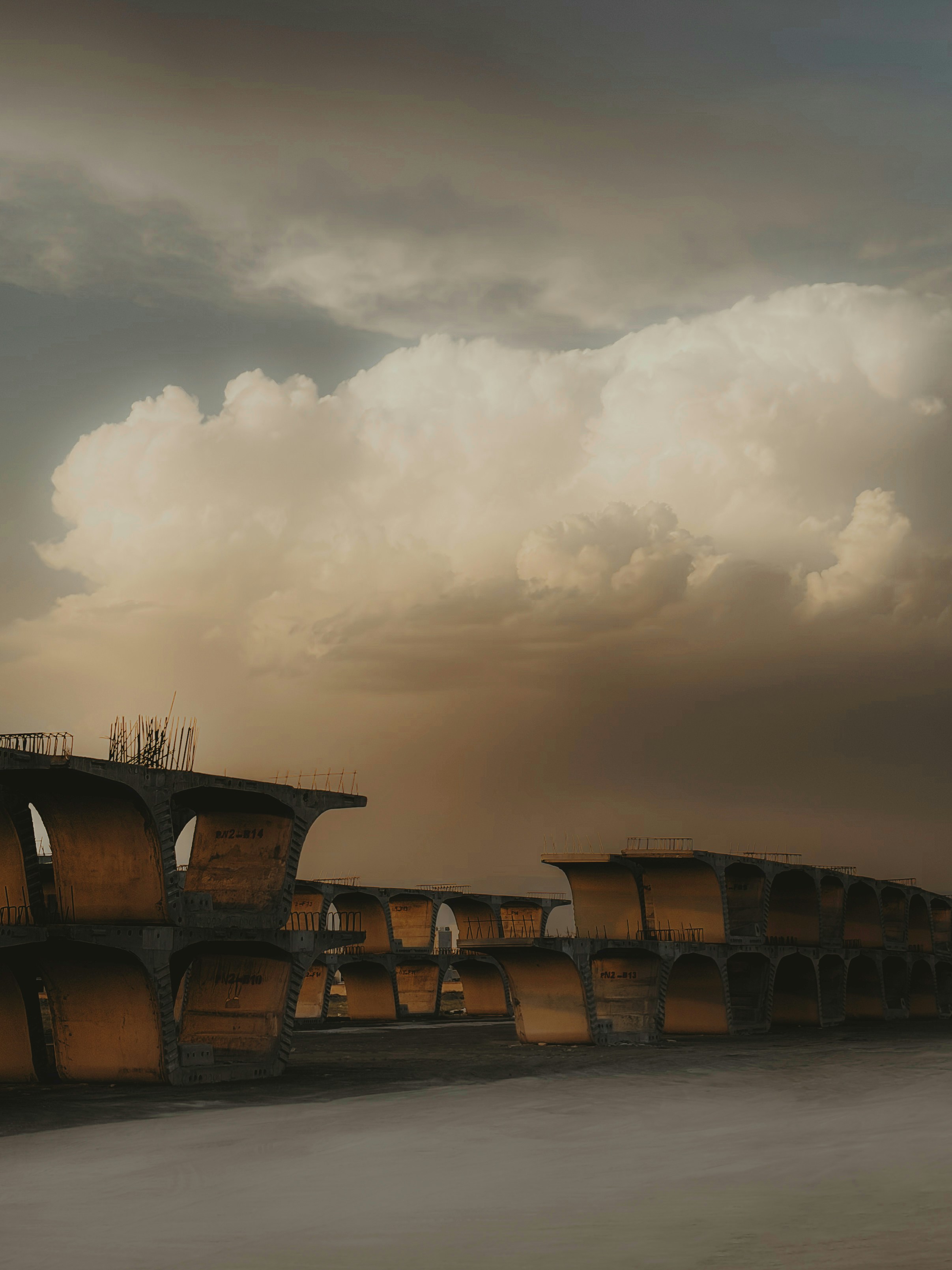Into the Tides of Noon: A Quiet Pier of Stacked Rails