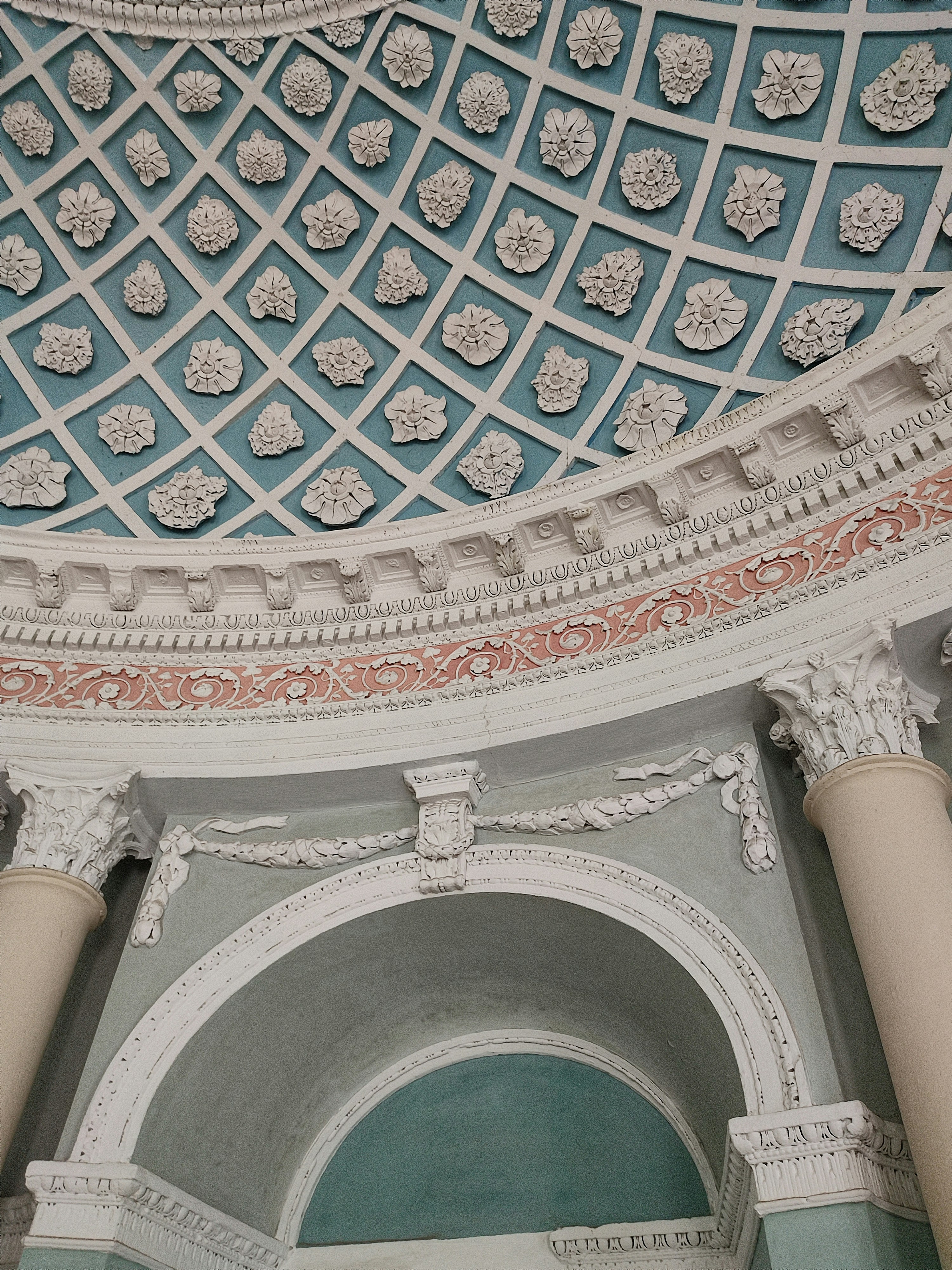 Ceiling Mosaic and Classical Archway in Soft Turquoise