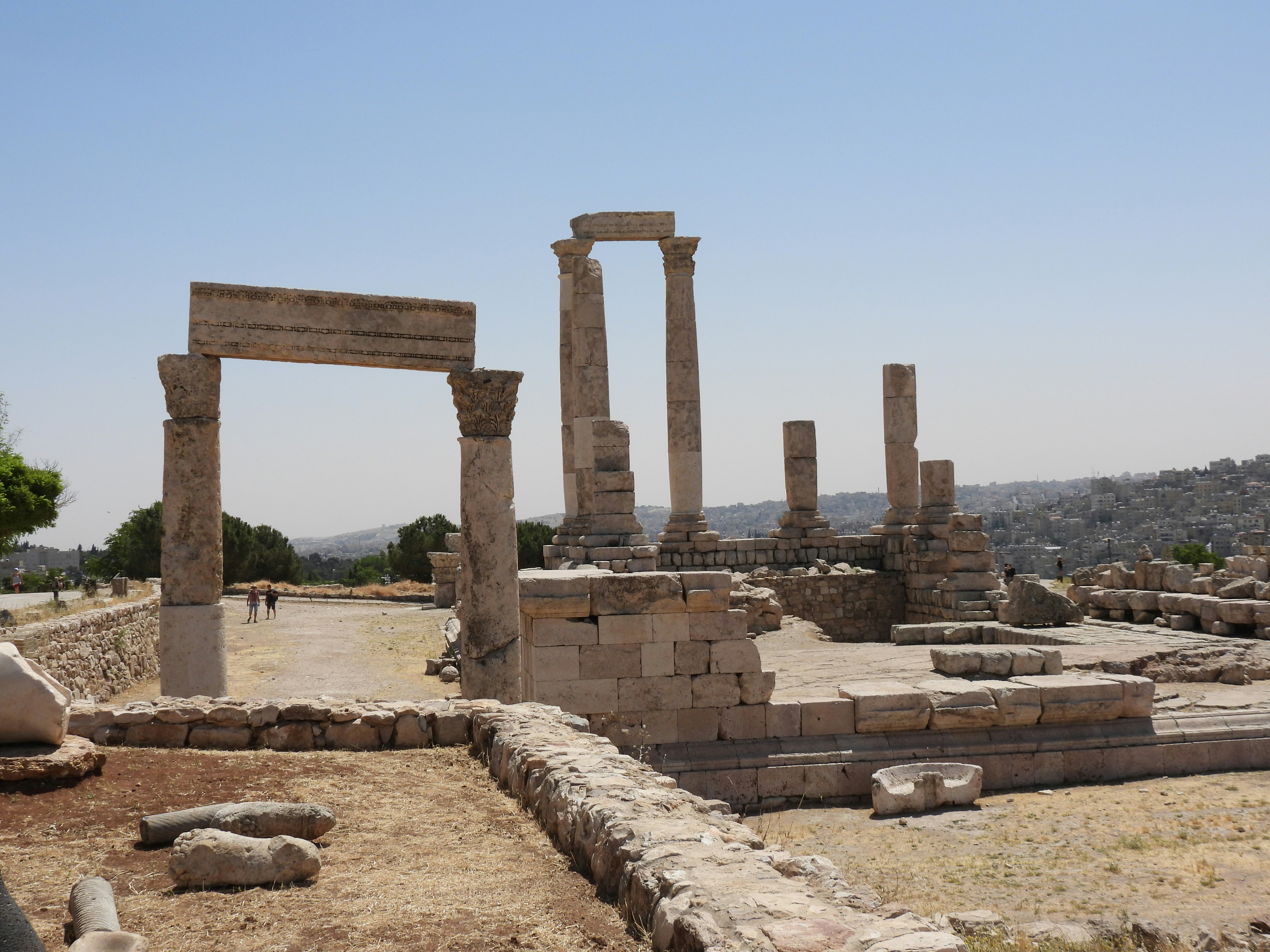 Ruins at Dawn: Stone Gateways Standing Against a Clear Sky