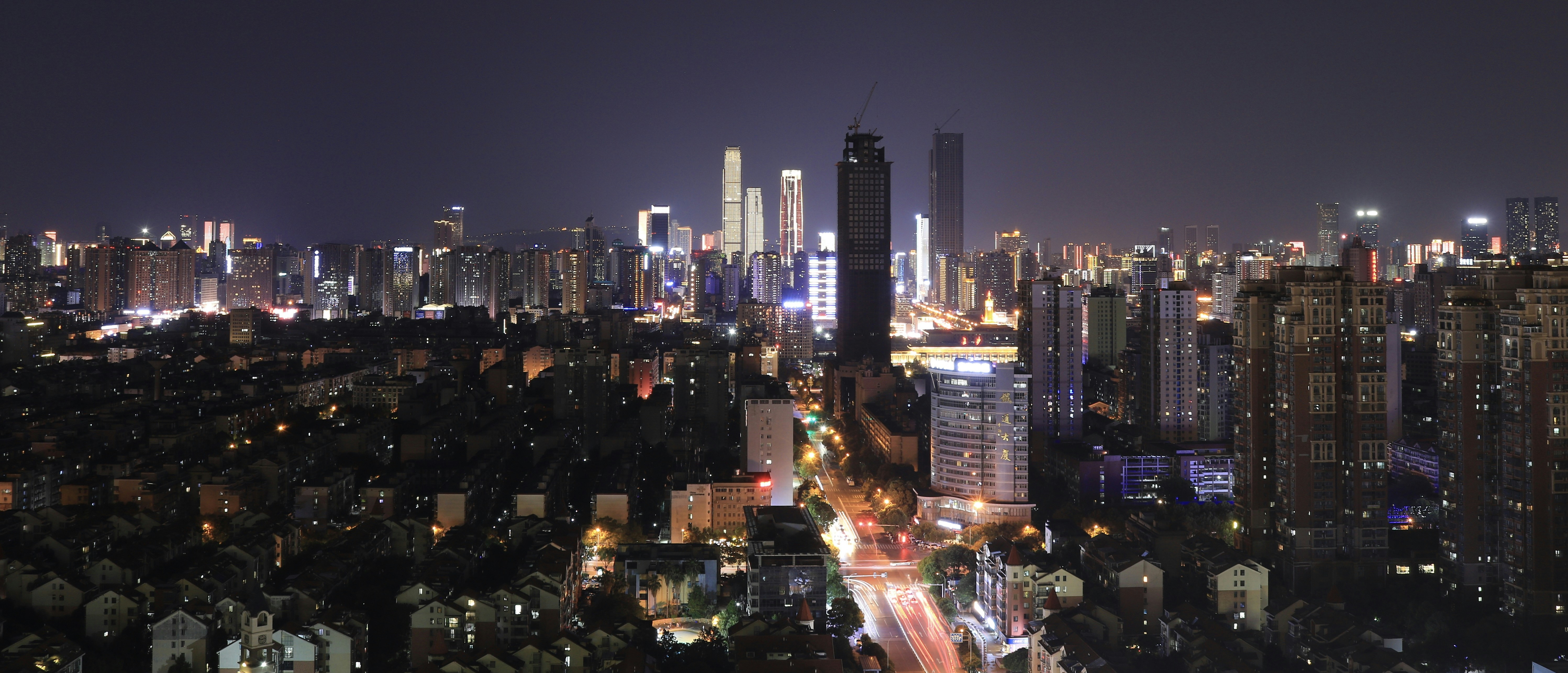 City Pulse After Dark: A Panorama of Lights Across the Horizon