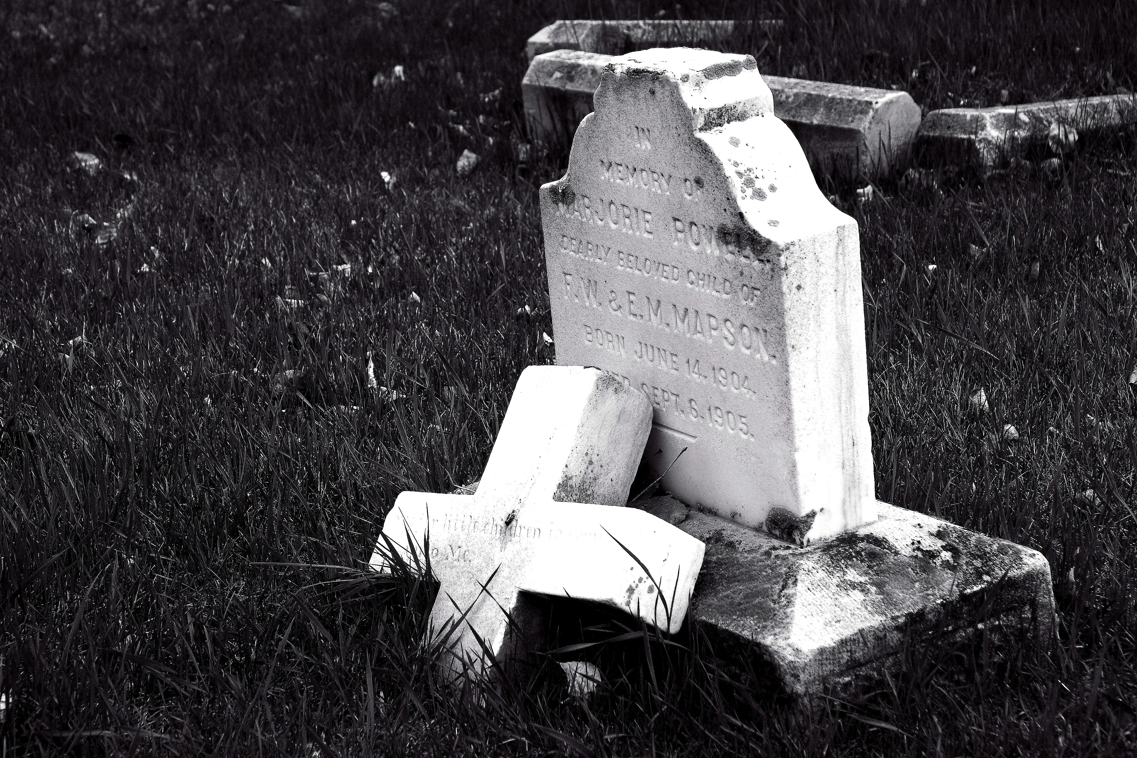Weathered Cemetery Cross Tilted by Time