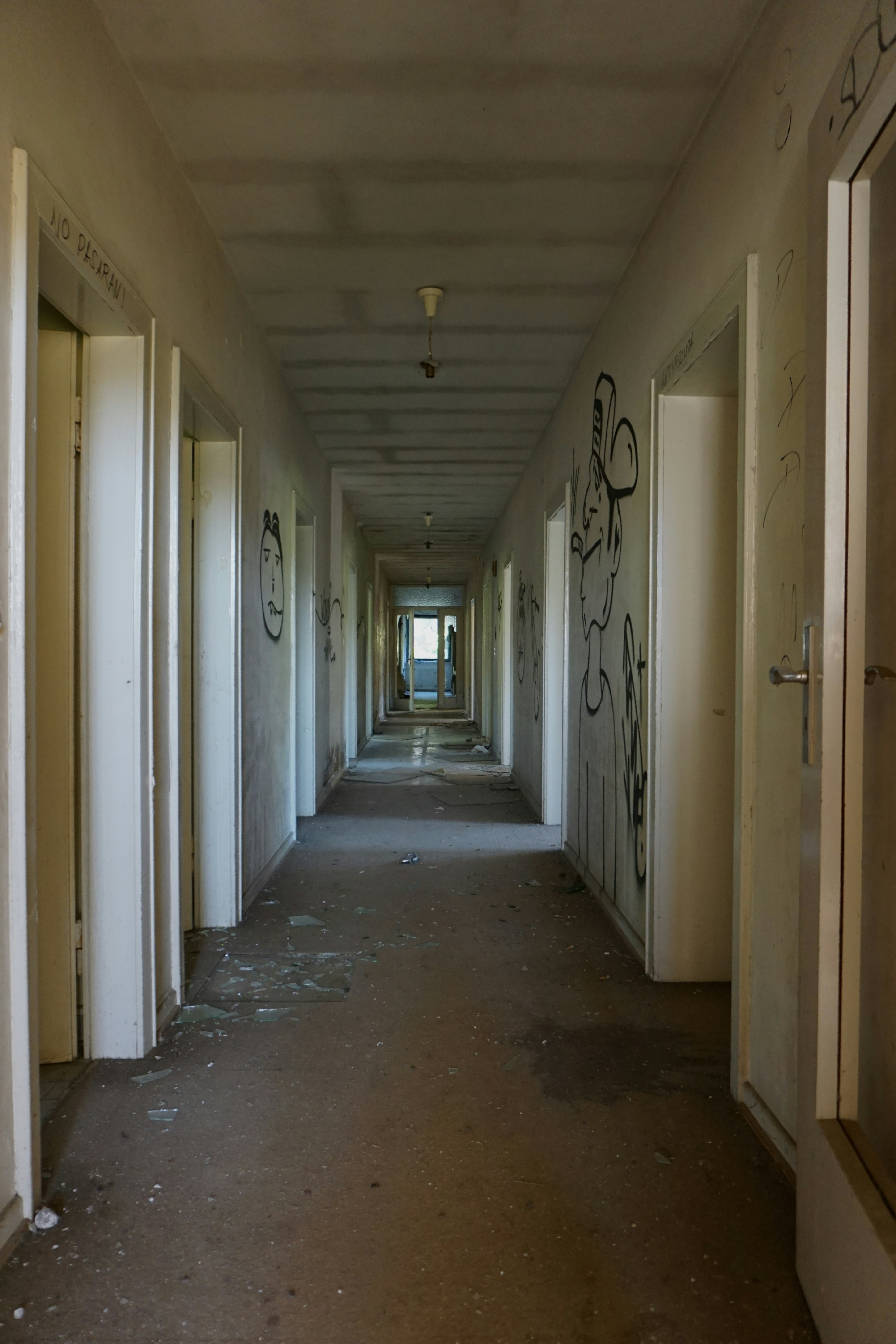 Abandoned Corridor Reaching for Light