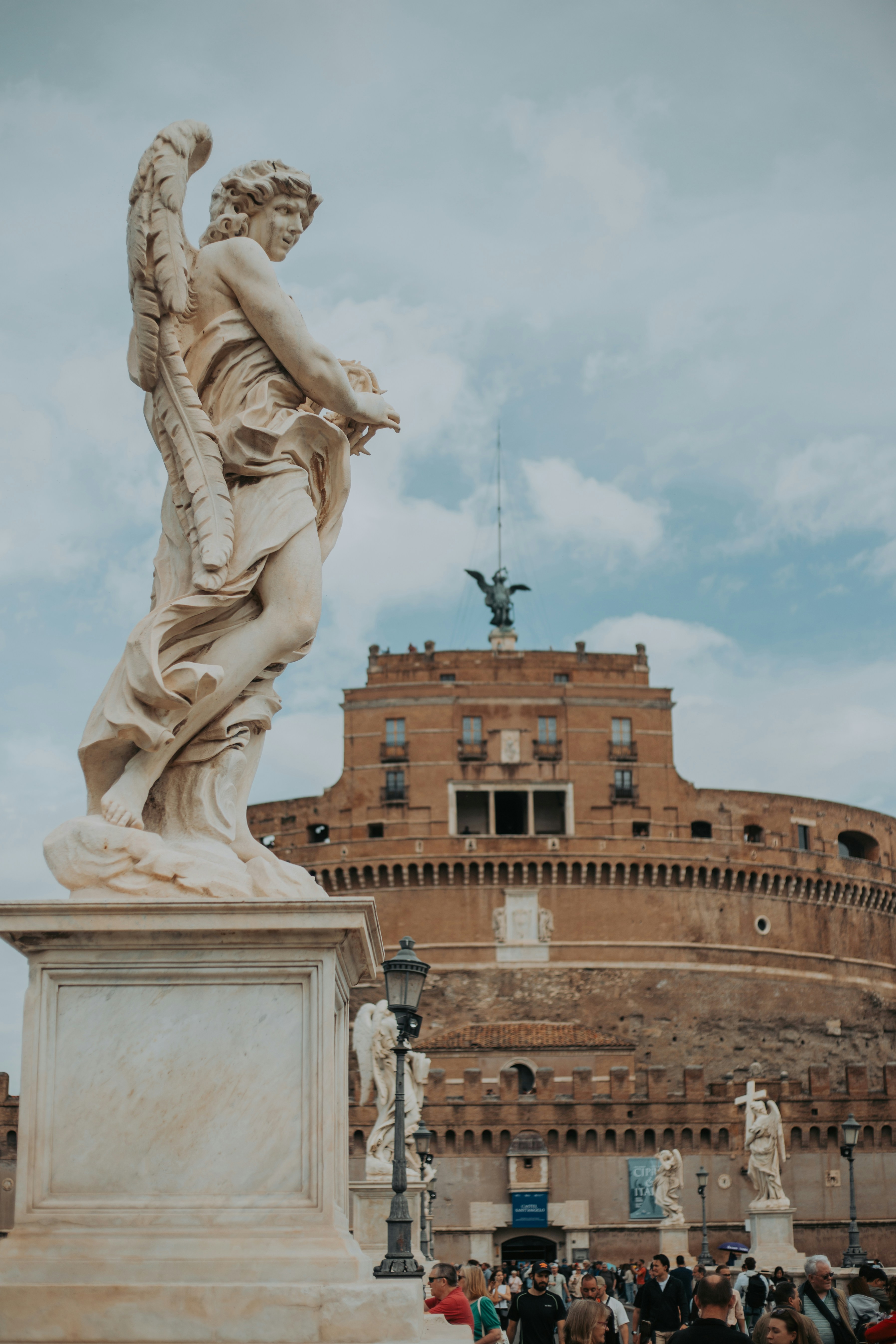 Winged Sentinel Over Ancient Walls