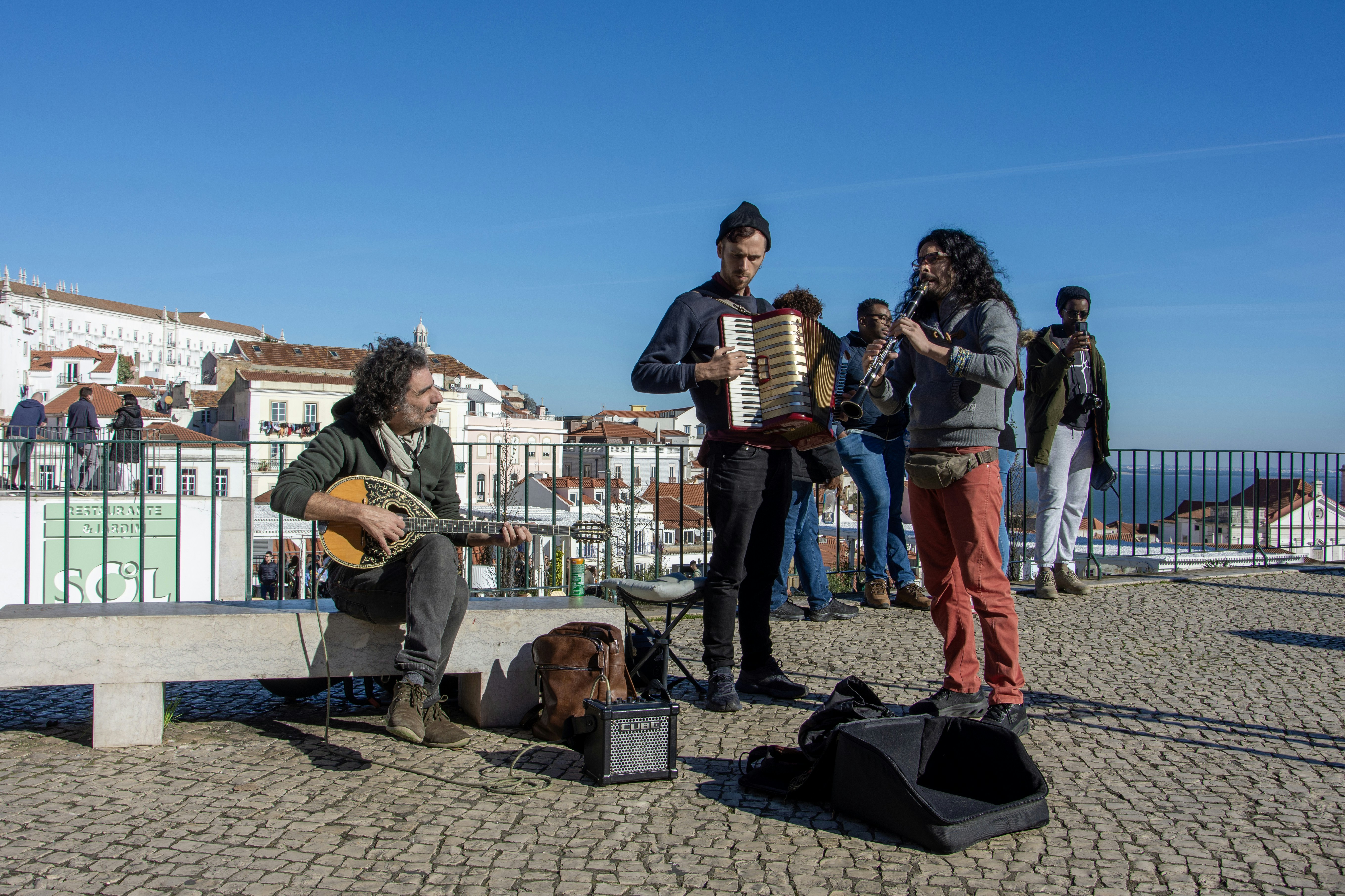 Sunlit Street Corner Serenade