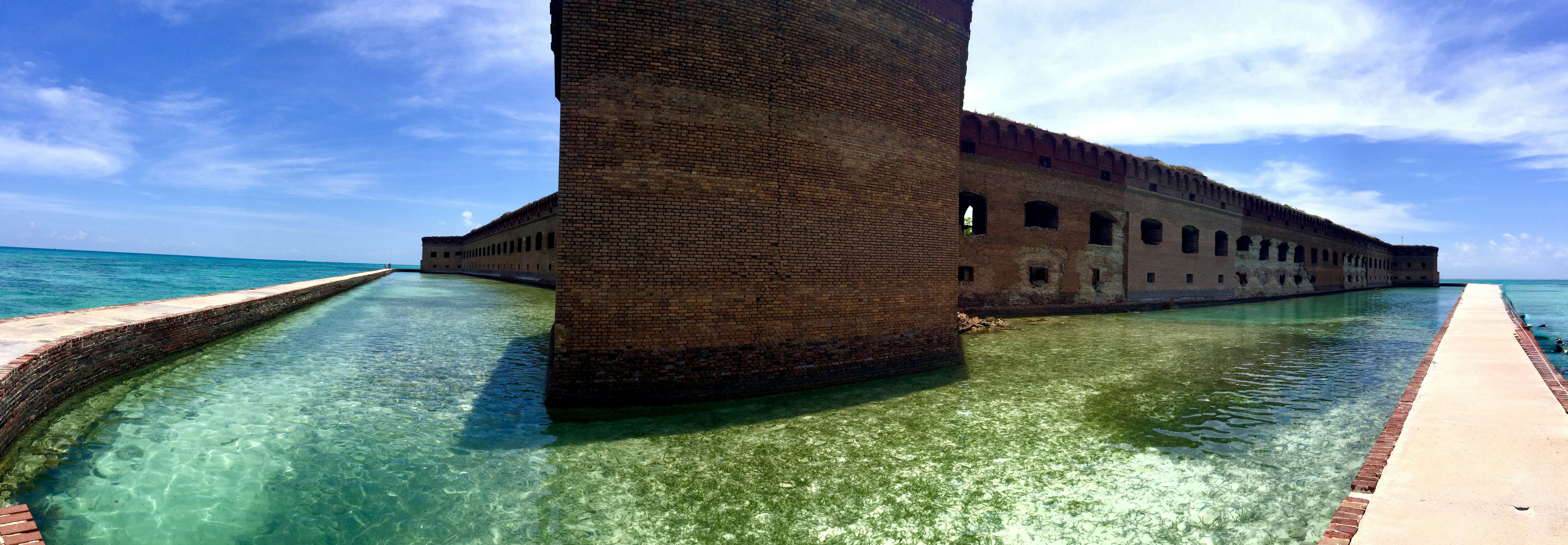 Fortress over Turquoise Waters: A Panoramic Wharf