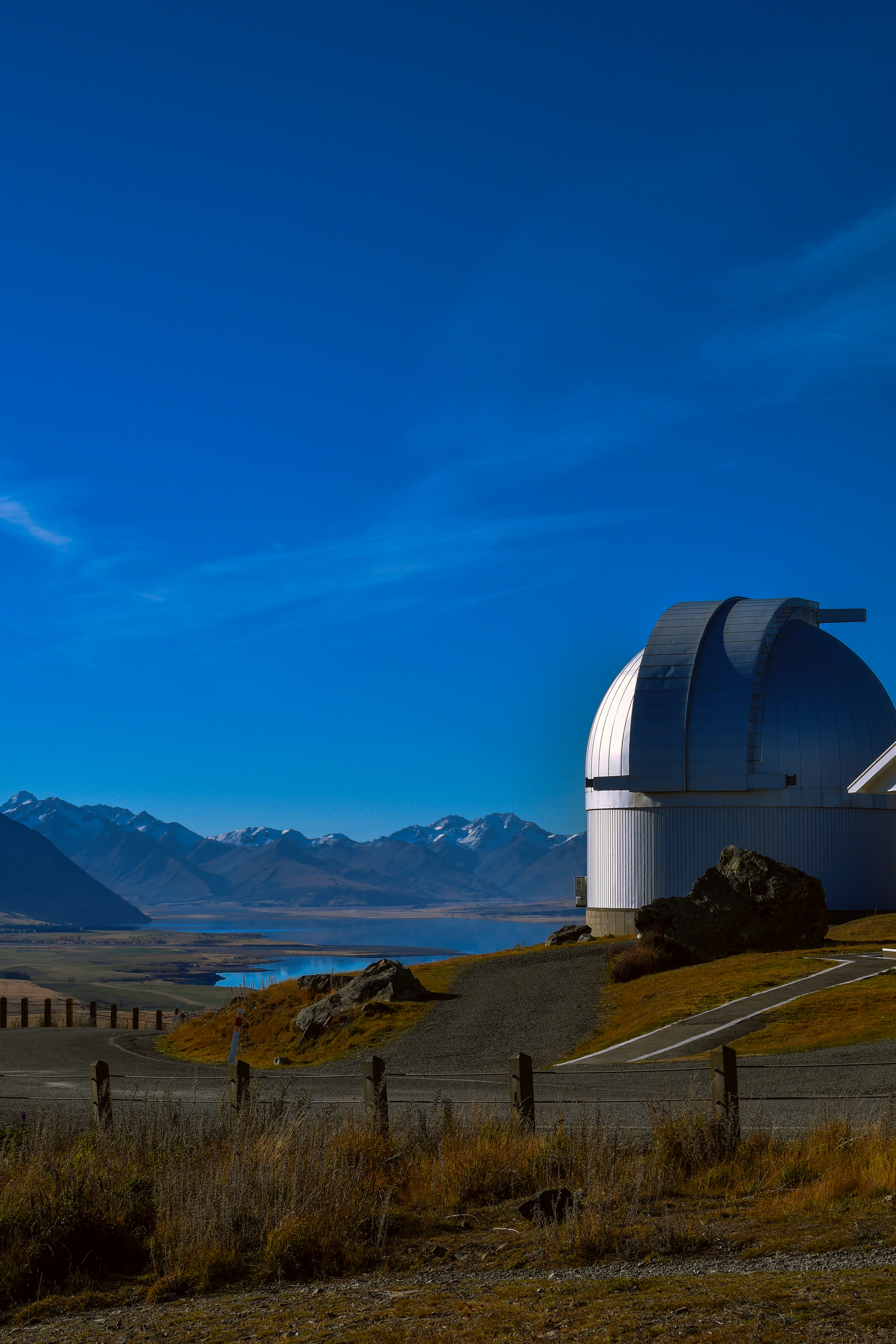 Silver Dome Against a Deep Blue Sky Over Alpine Plain