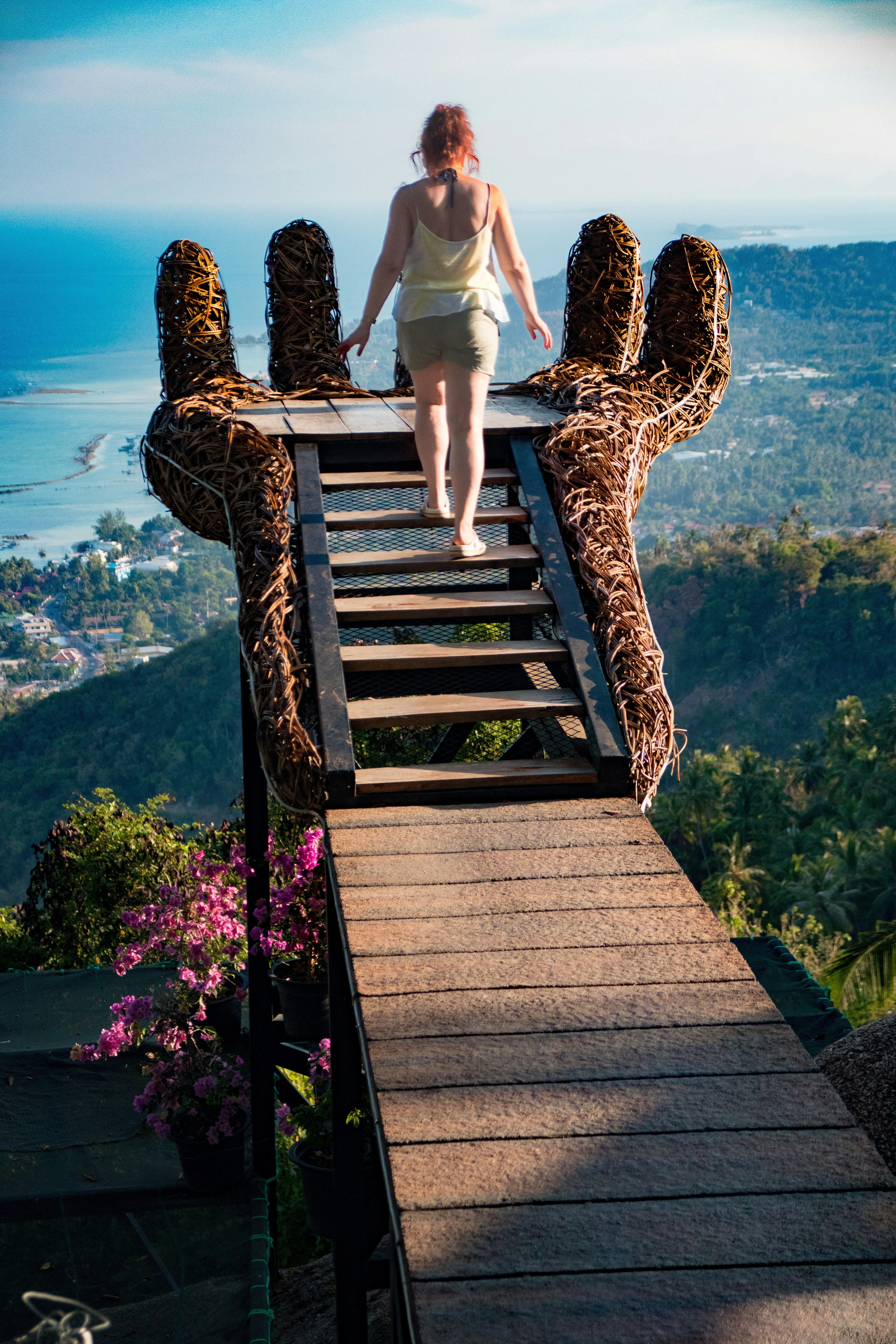 Edge of the World: A Figure Steps Toward the Horizon