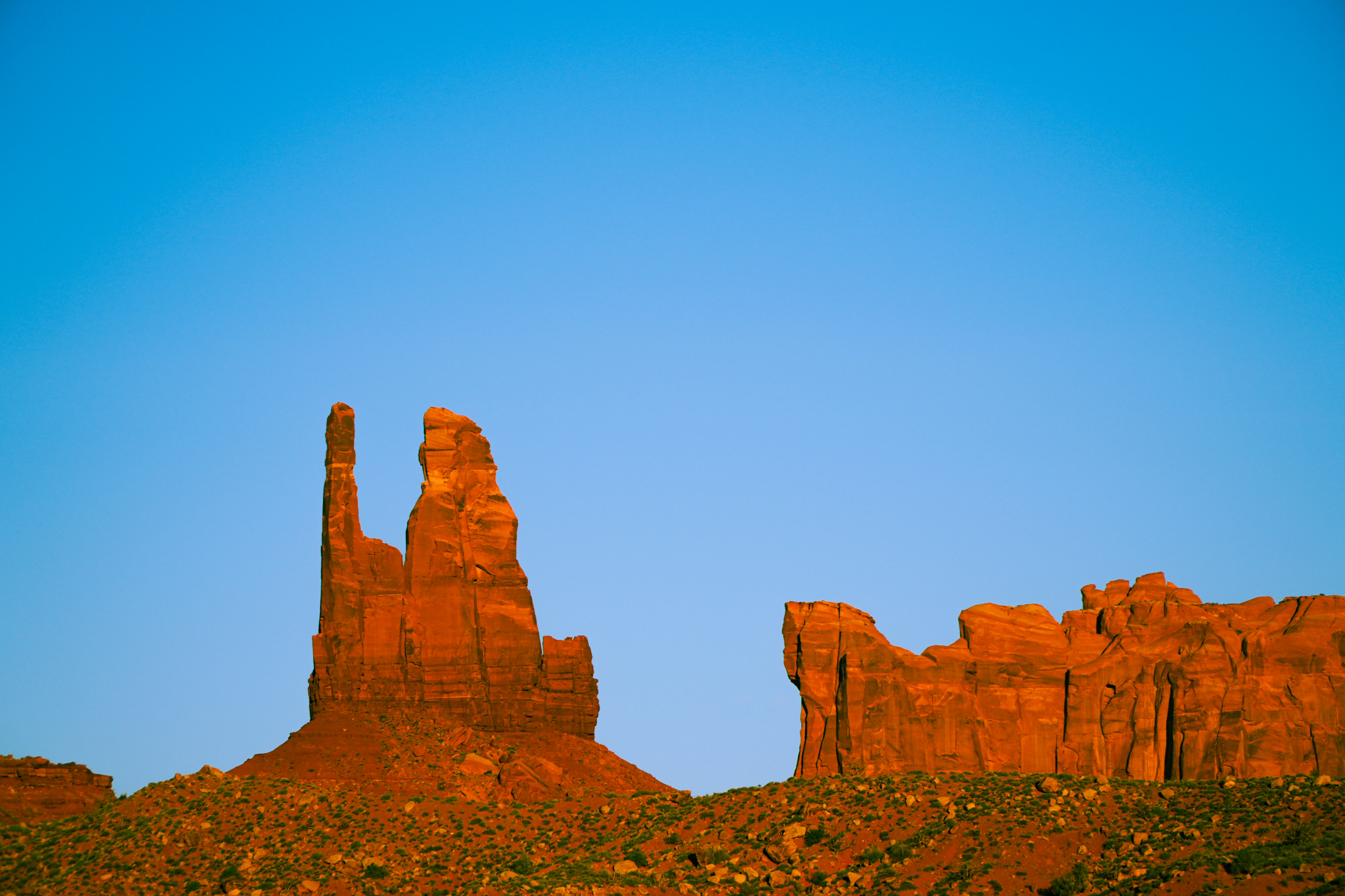 Stone Sentinels Under a Saffron Sky