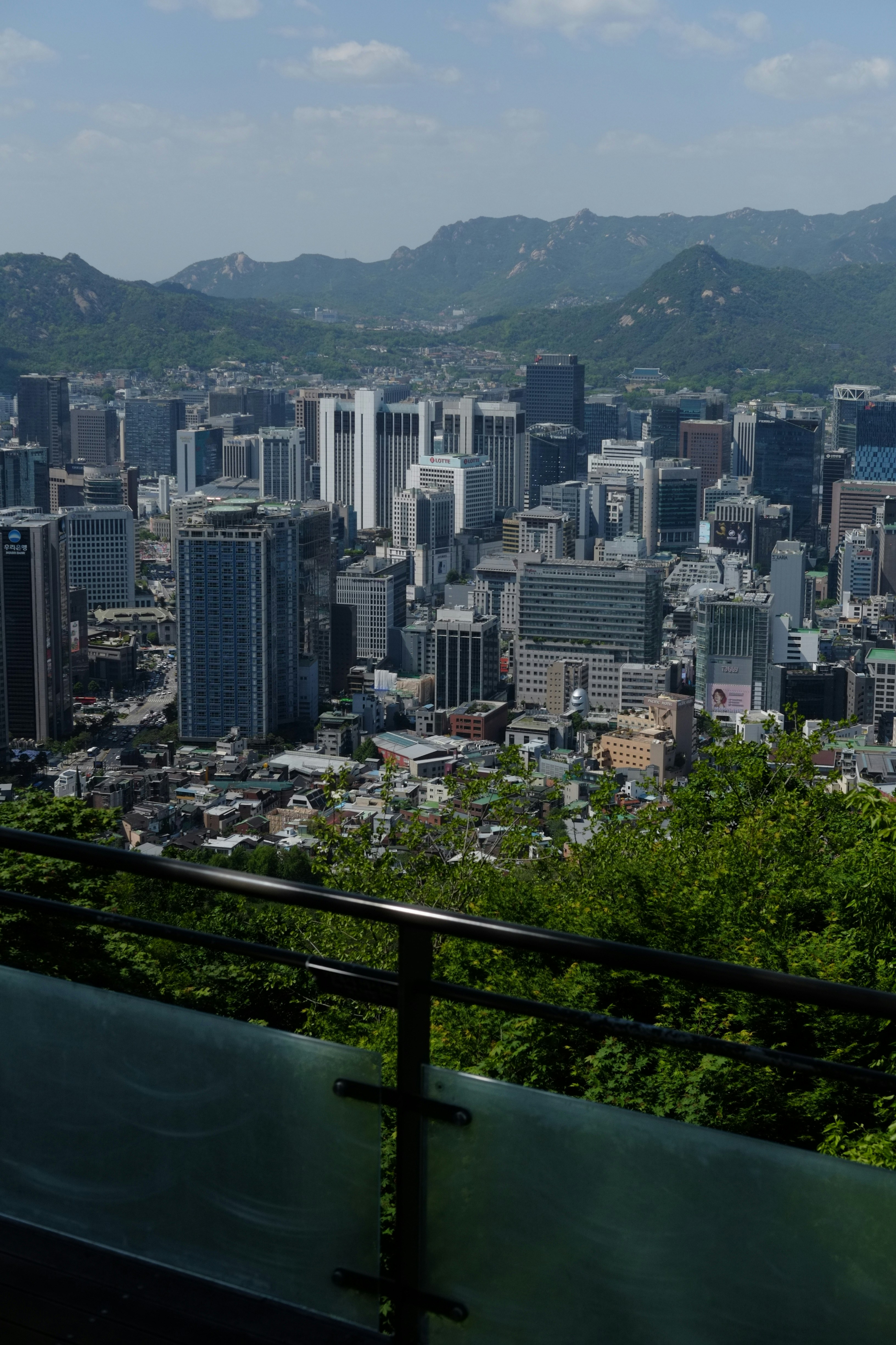 Urban Crest: A Sunlit City Silhouette from the Lookout