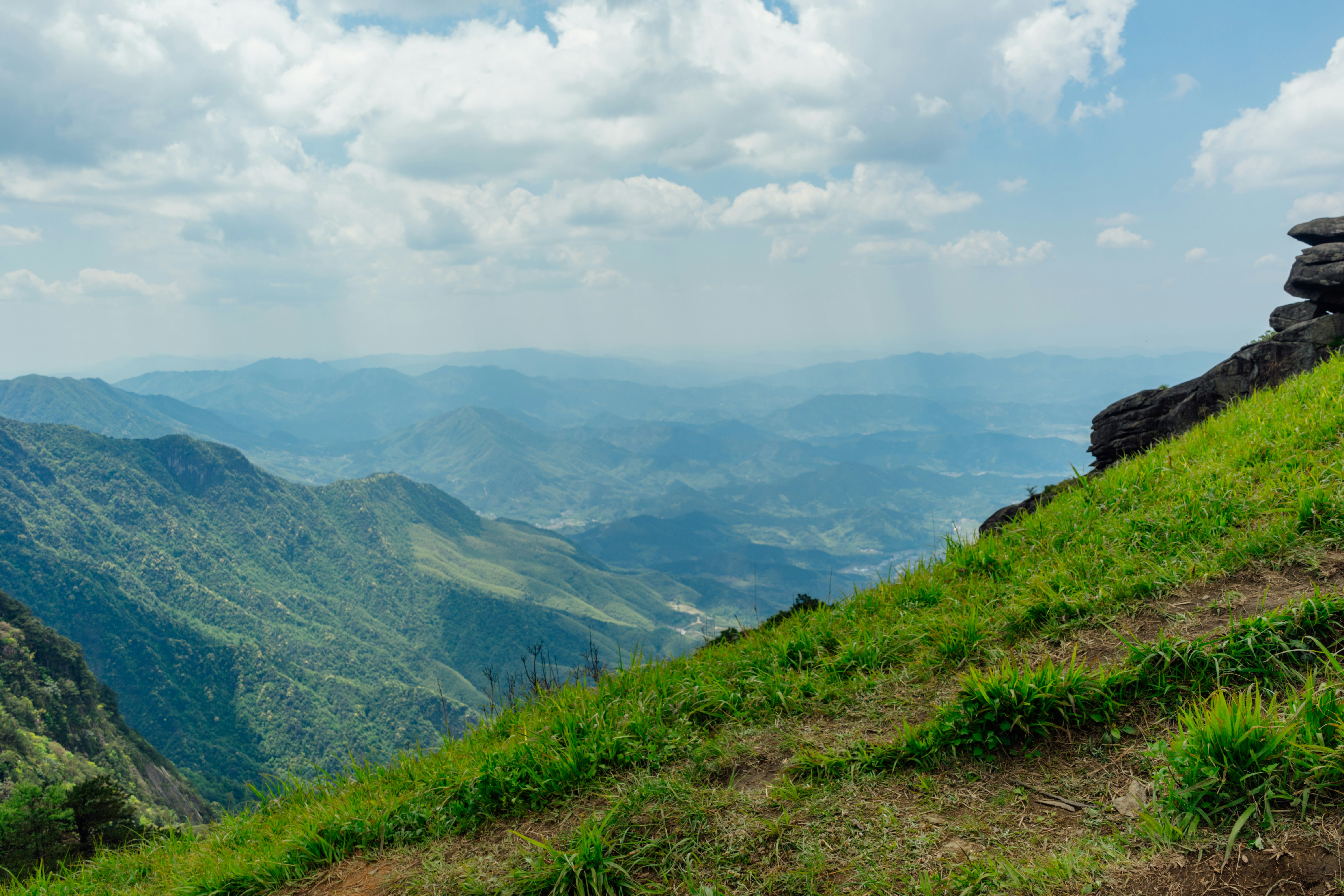 Verdant Ridge Overlook: A Sunlit Canyon Rolls into the Horizon