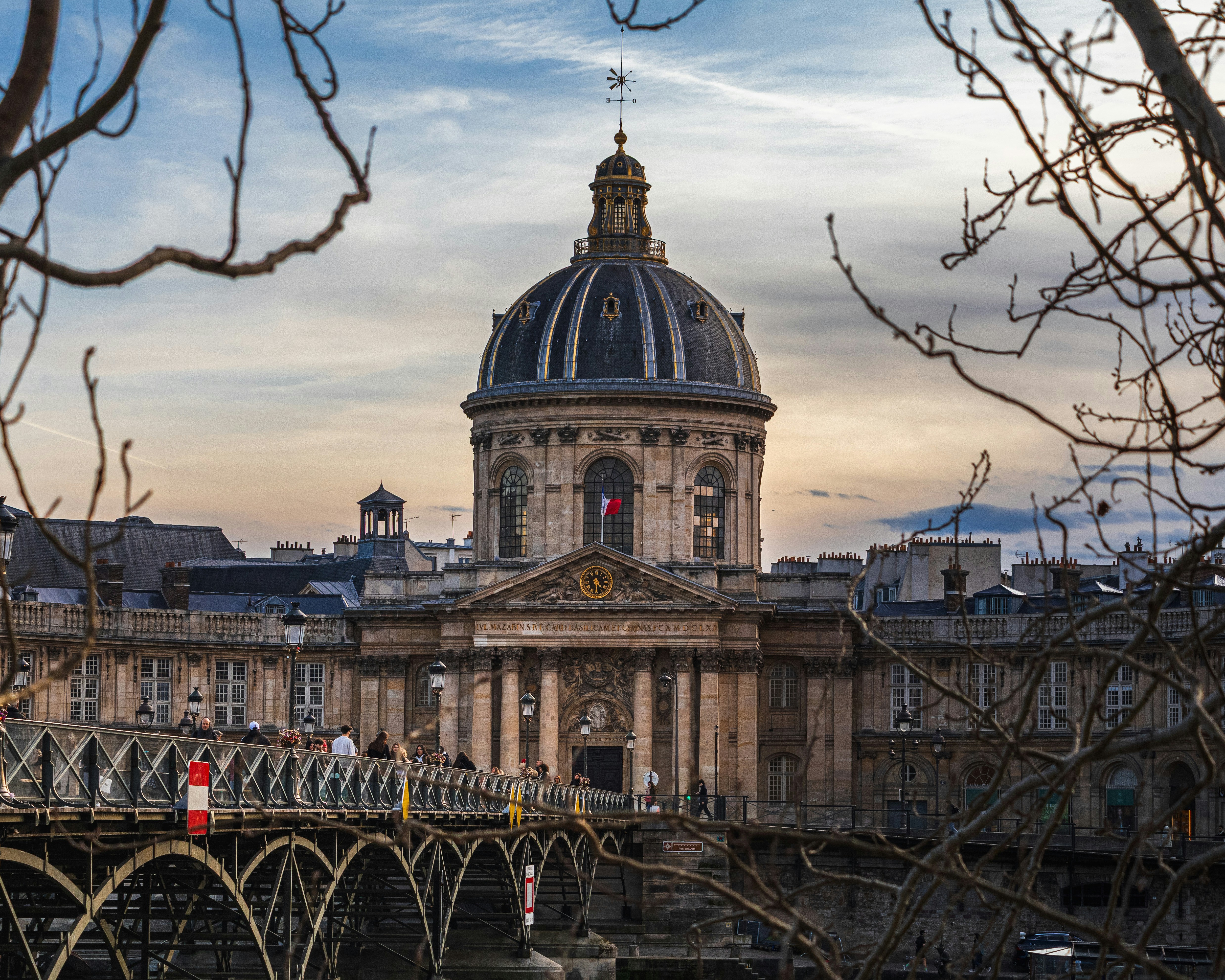 The Grand Dome of the City: A Parisian View at Dusk