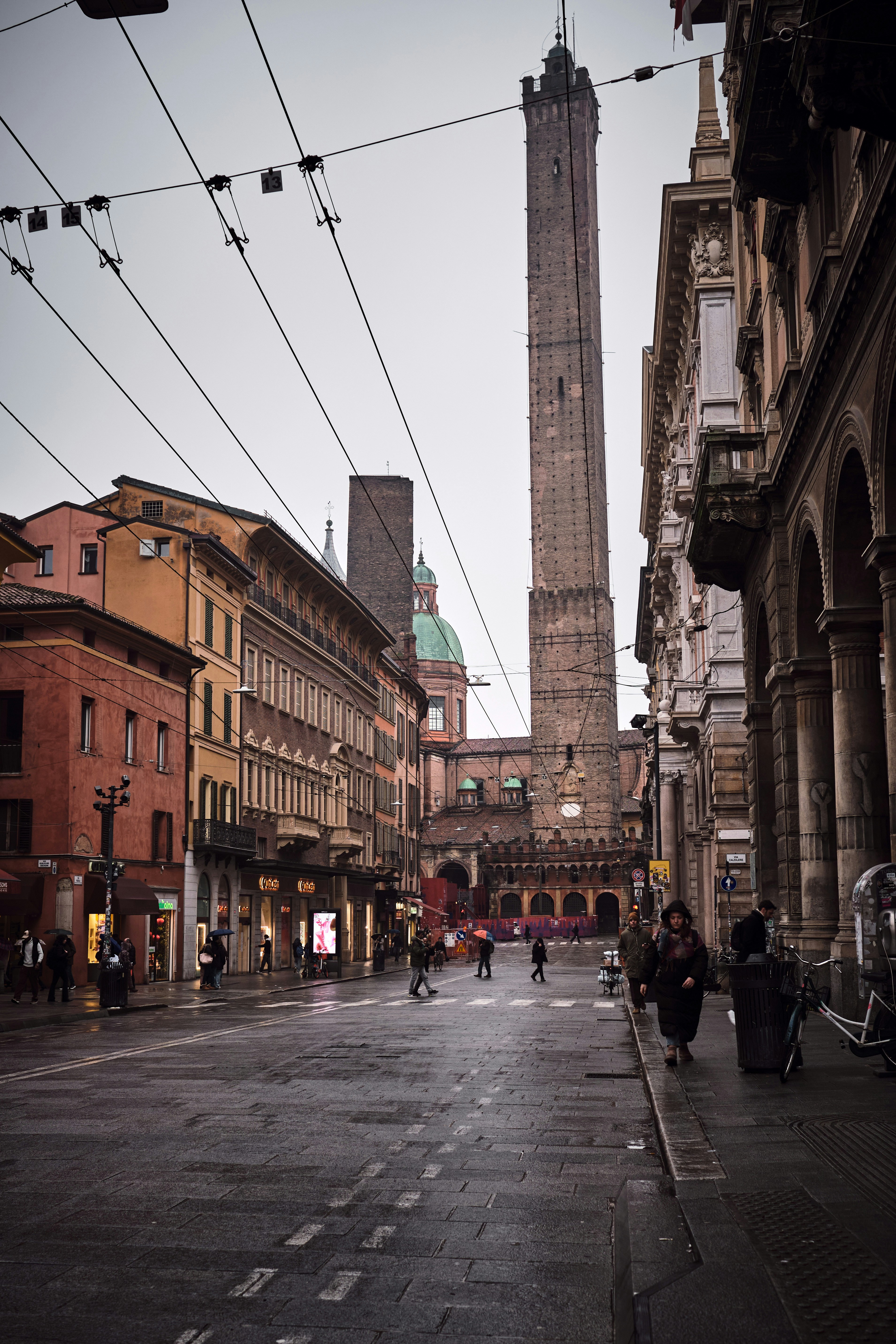 Urban Cathedral: City Street Reaches Toward a Towering Spire