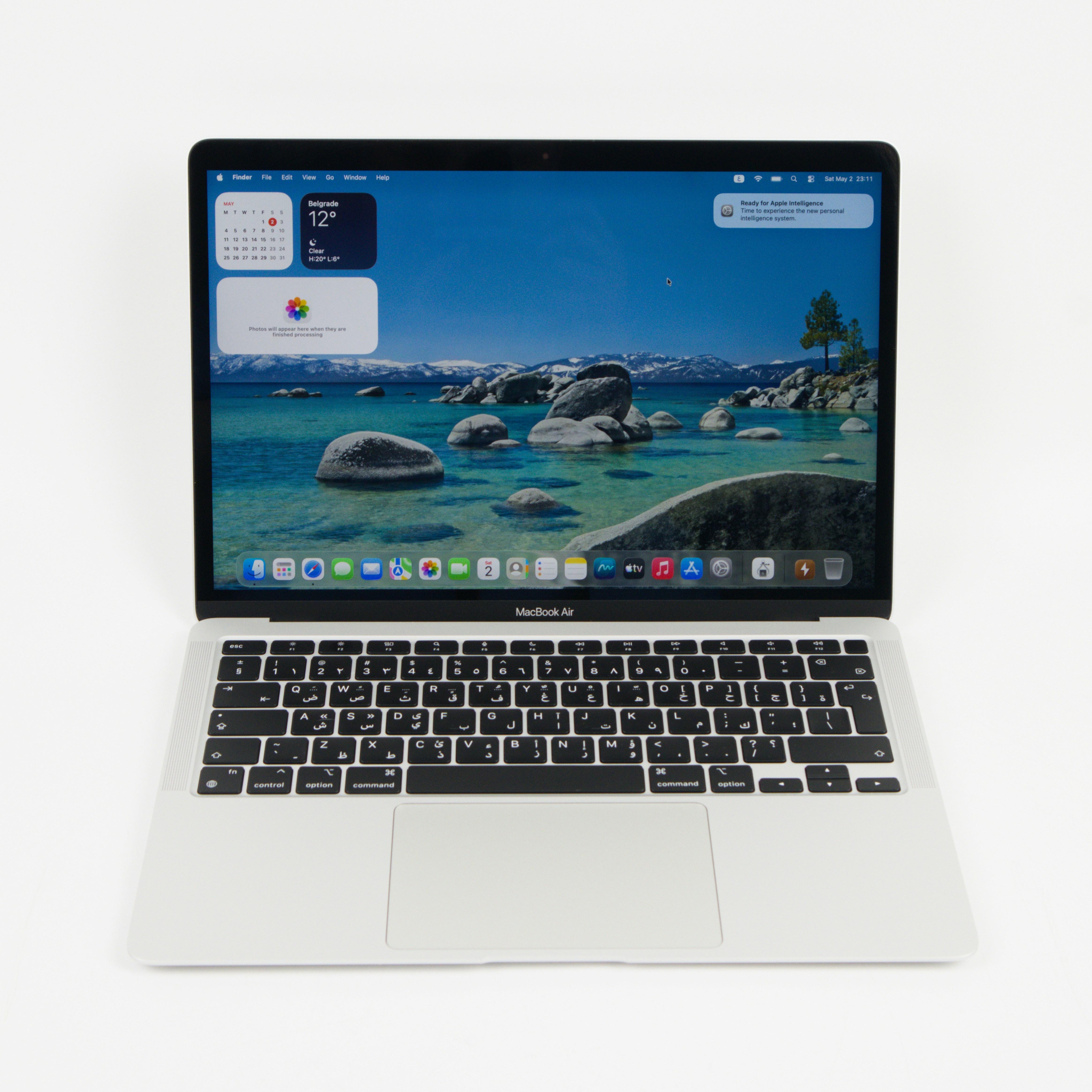 Quiet Precision: A MacBook Air on a pristine white table