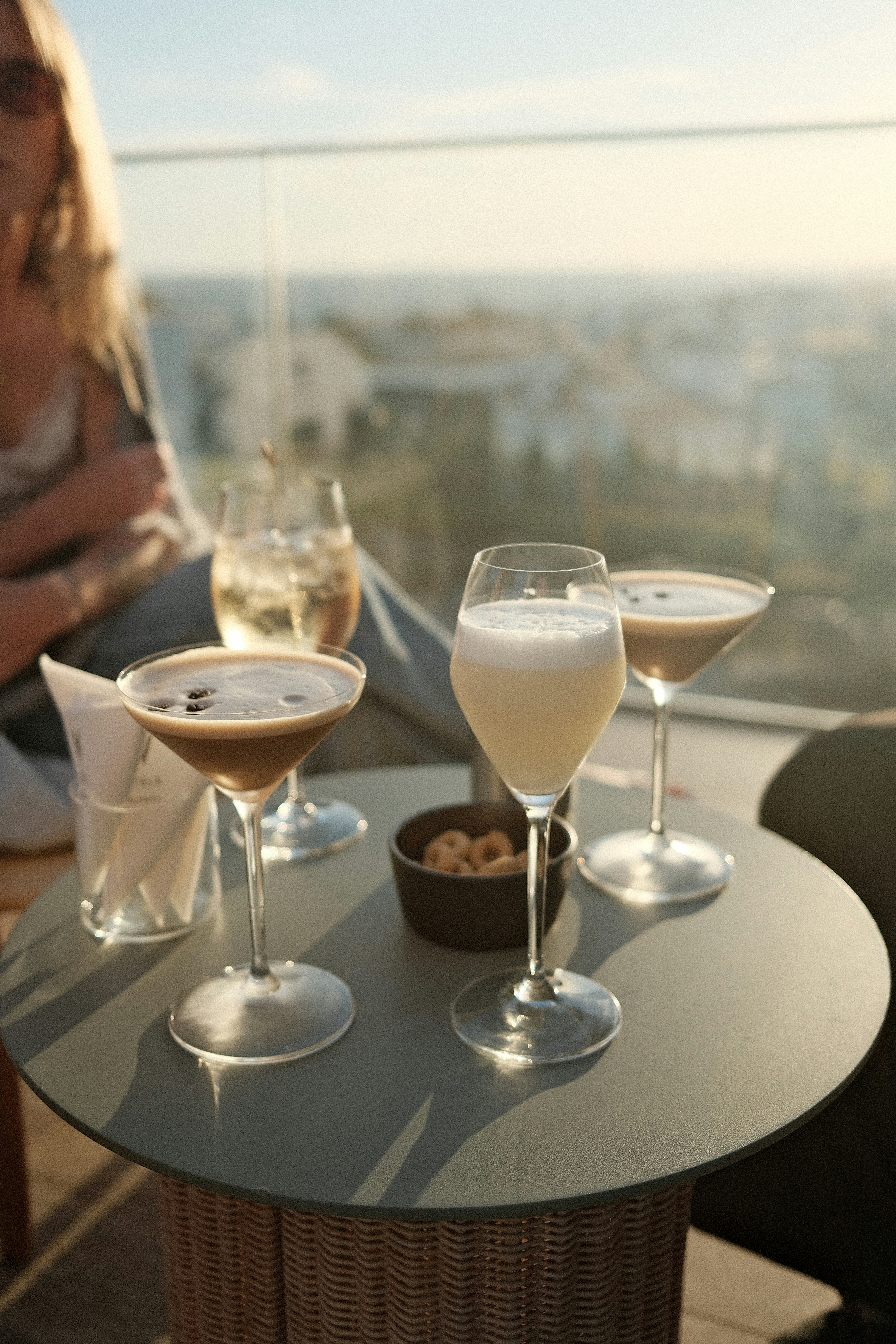 Sunset Cheers on a Rooftop Terrace