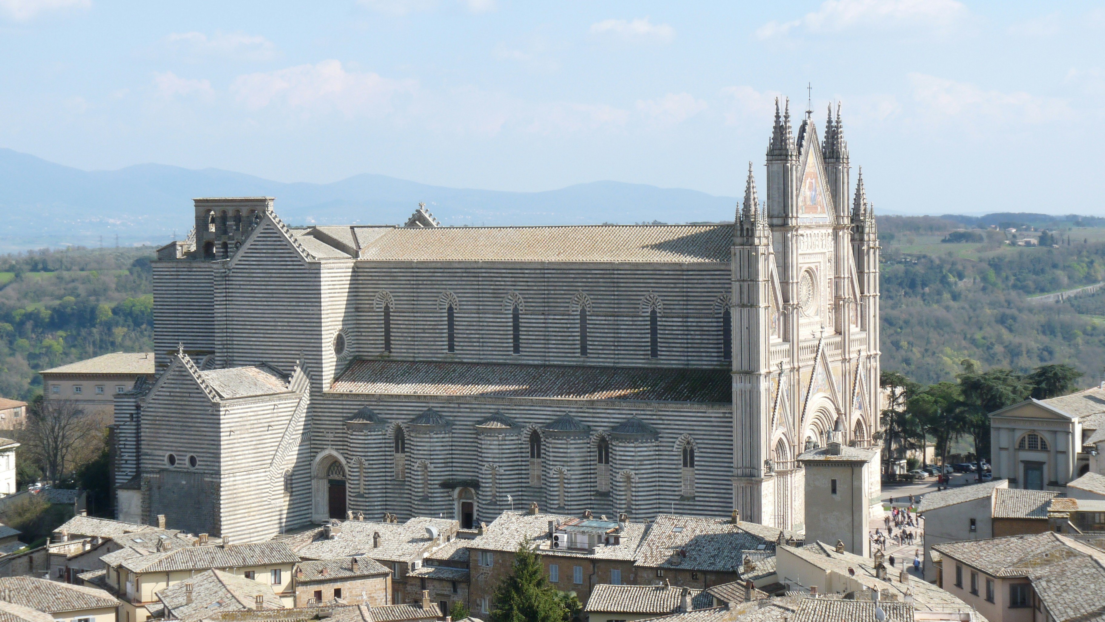 Gothic Cathedral Rising Above a Tuscan Town