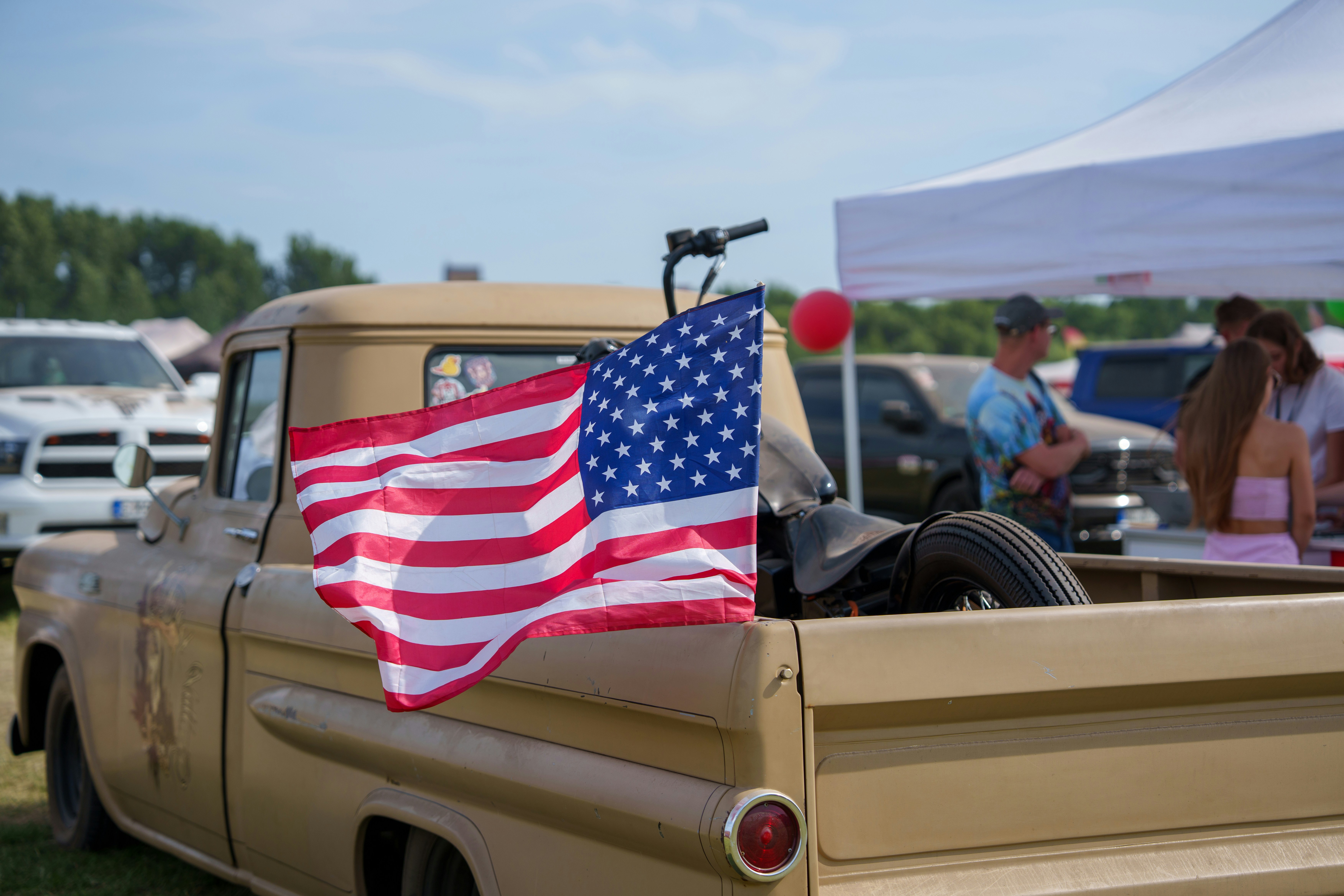 Patriotic Pickup: An Americana Moment at the Car Show
