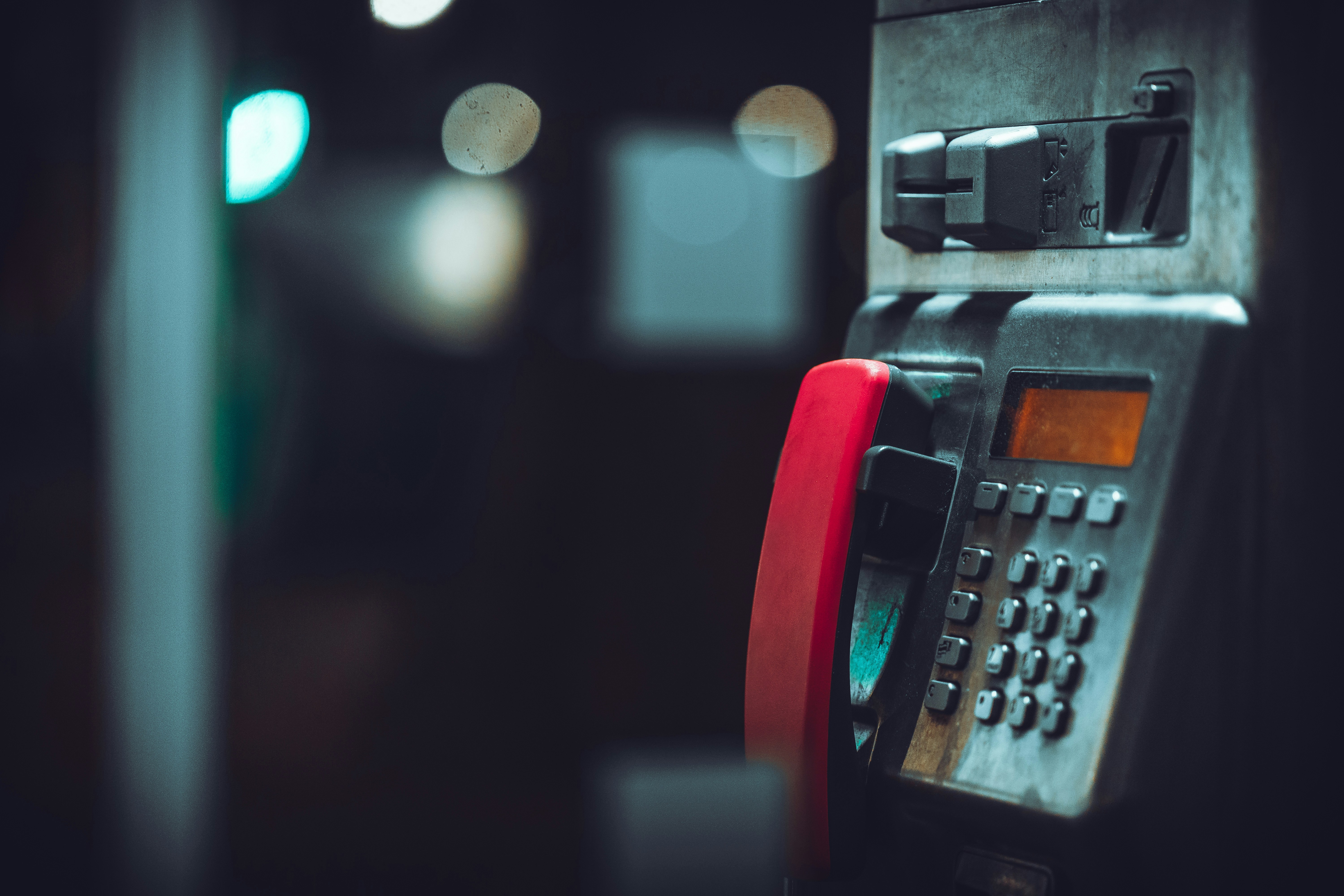 Red Handset at the Edge of Silence