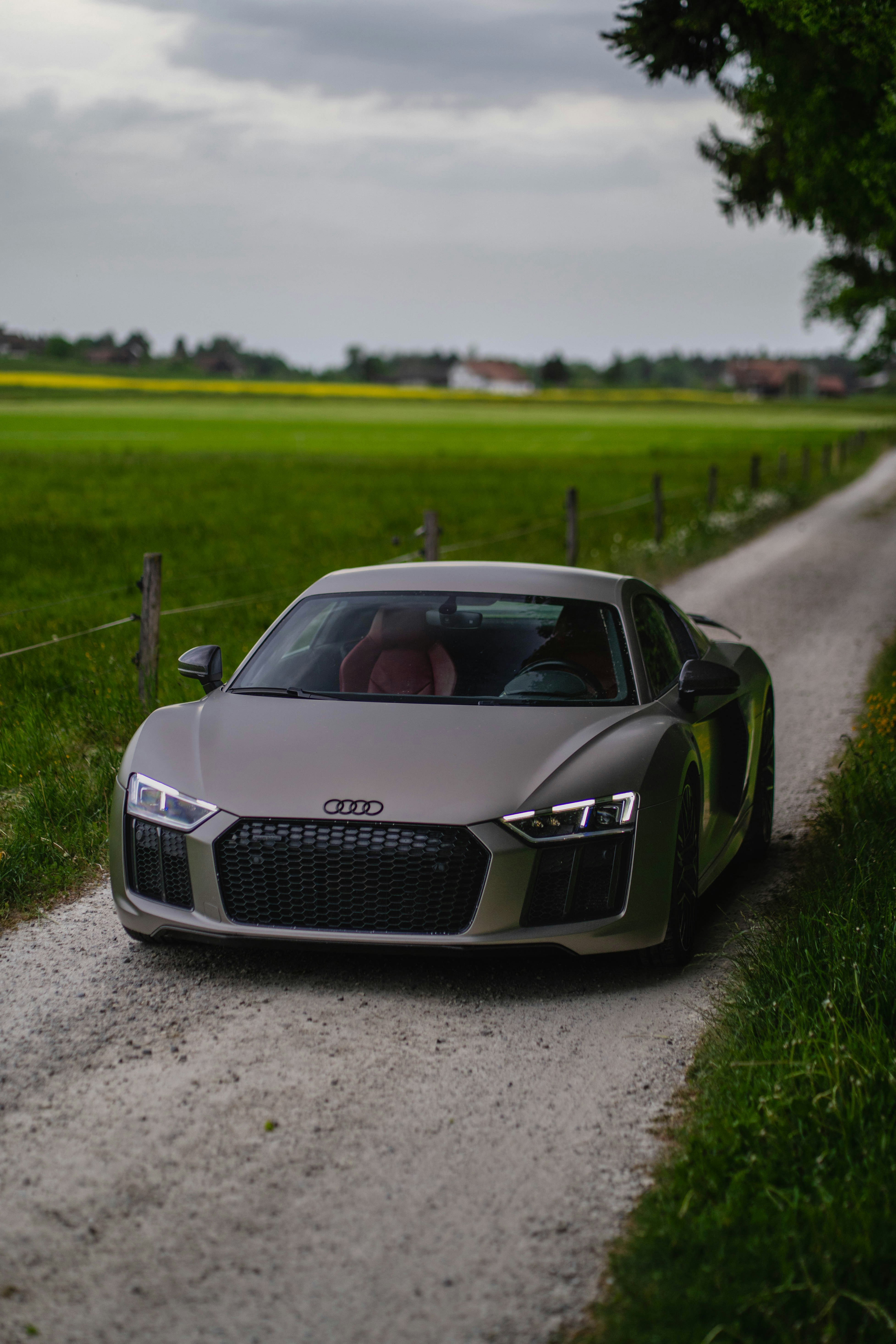 Silver Audi Lurks on a Gravel Lane