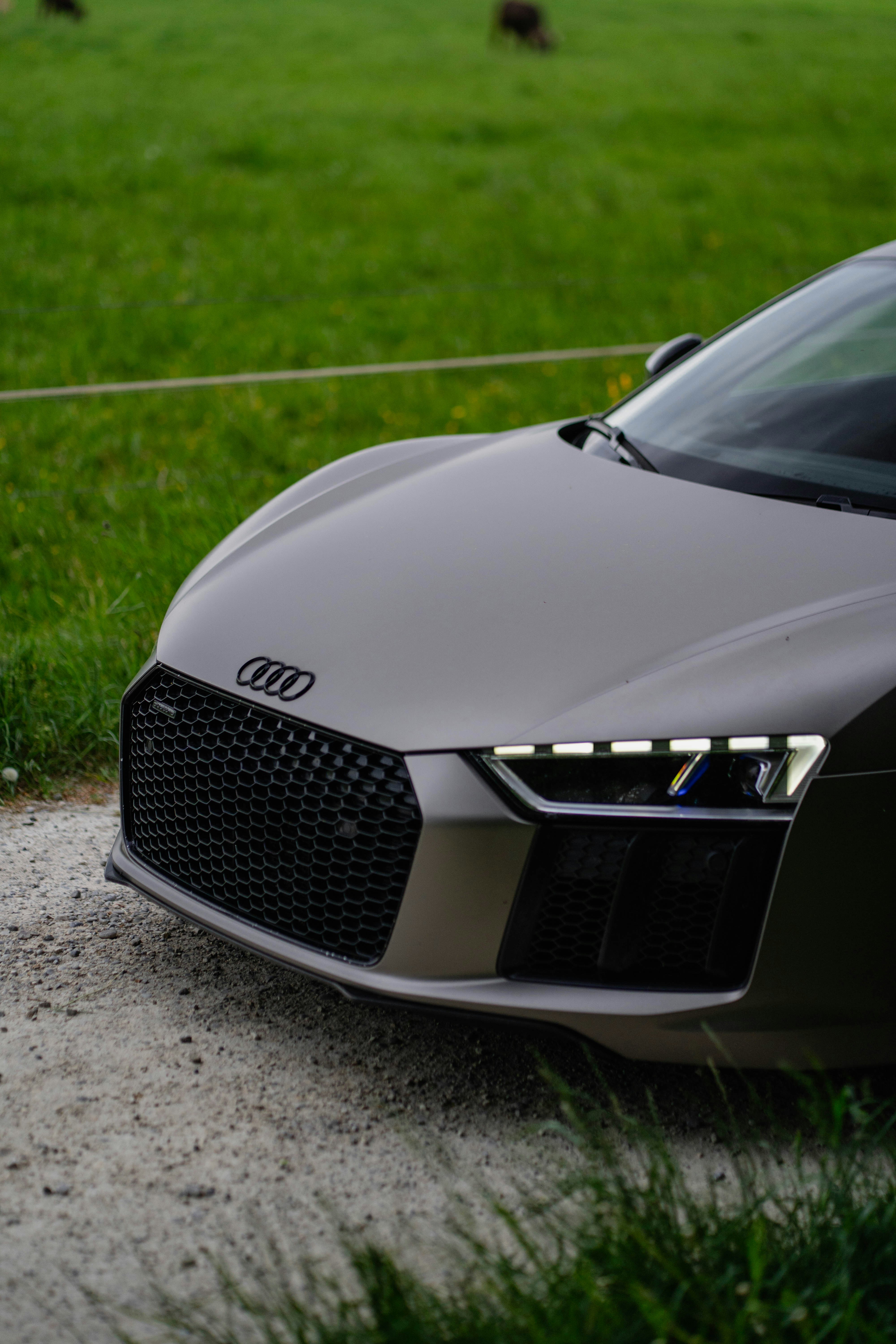 Gray Audi Stance: The Low-Angle Preview of Precision