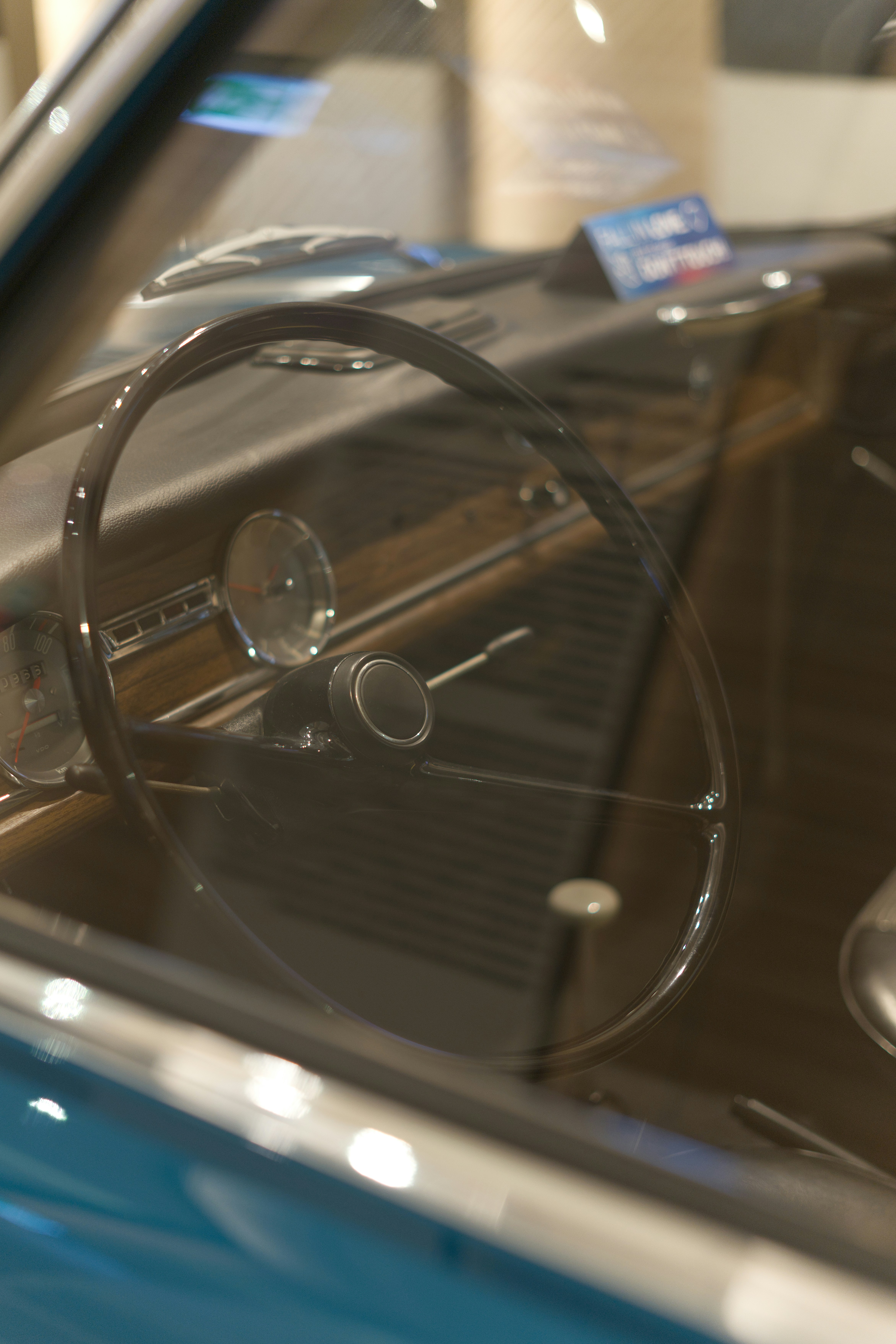 Chrome Steering Wheel Through the Car Window