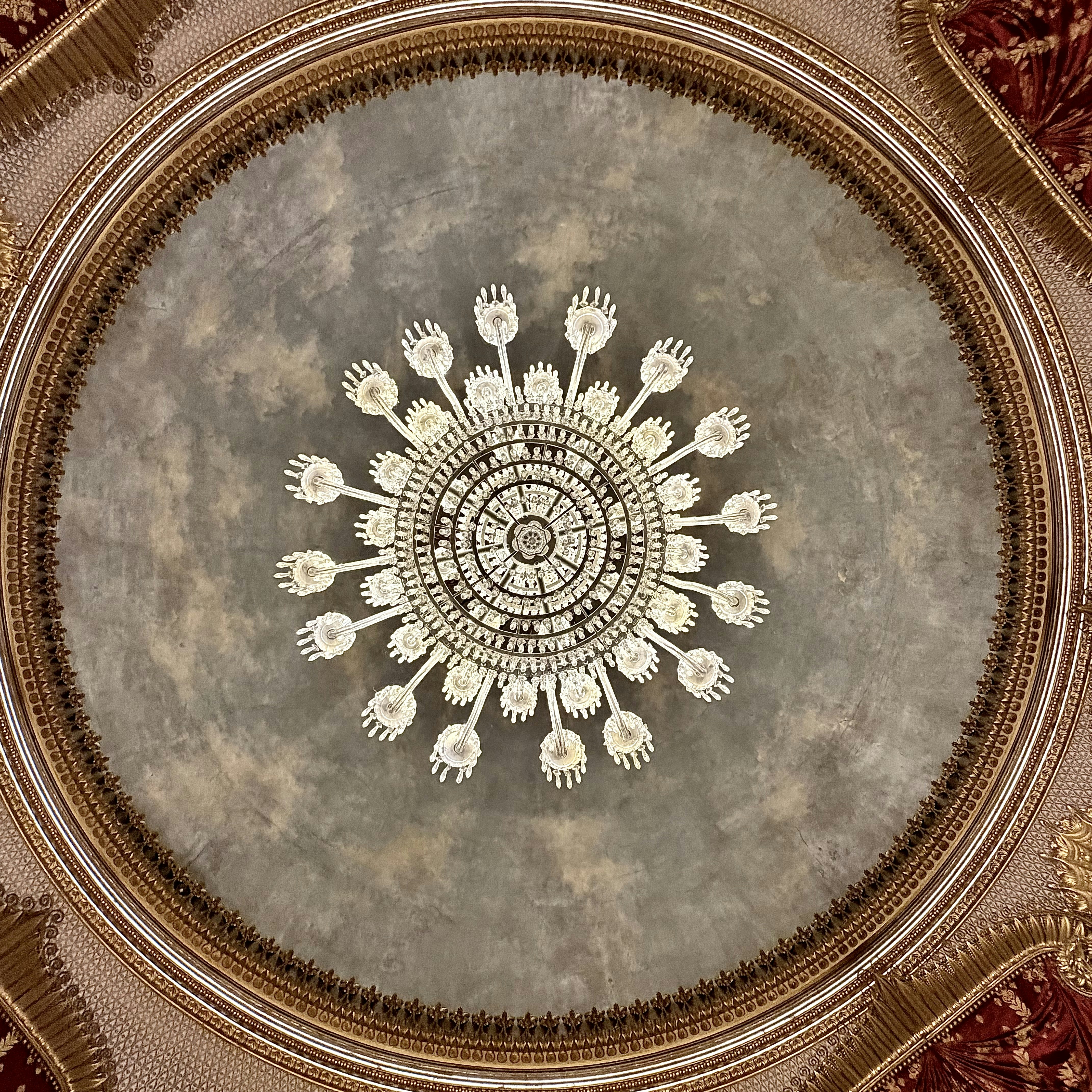 Celestial Chandelier: A Dome of Light and Ornament