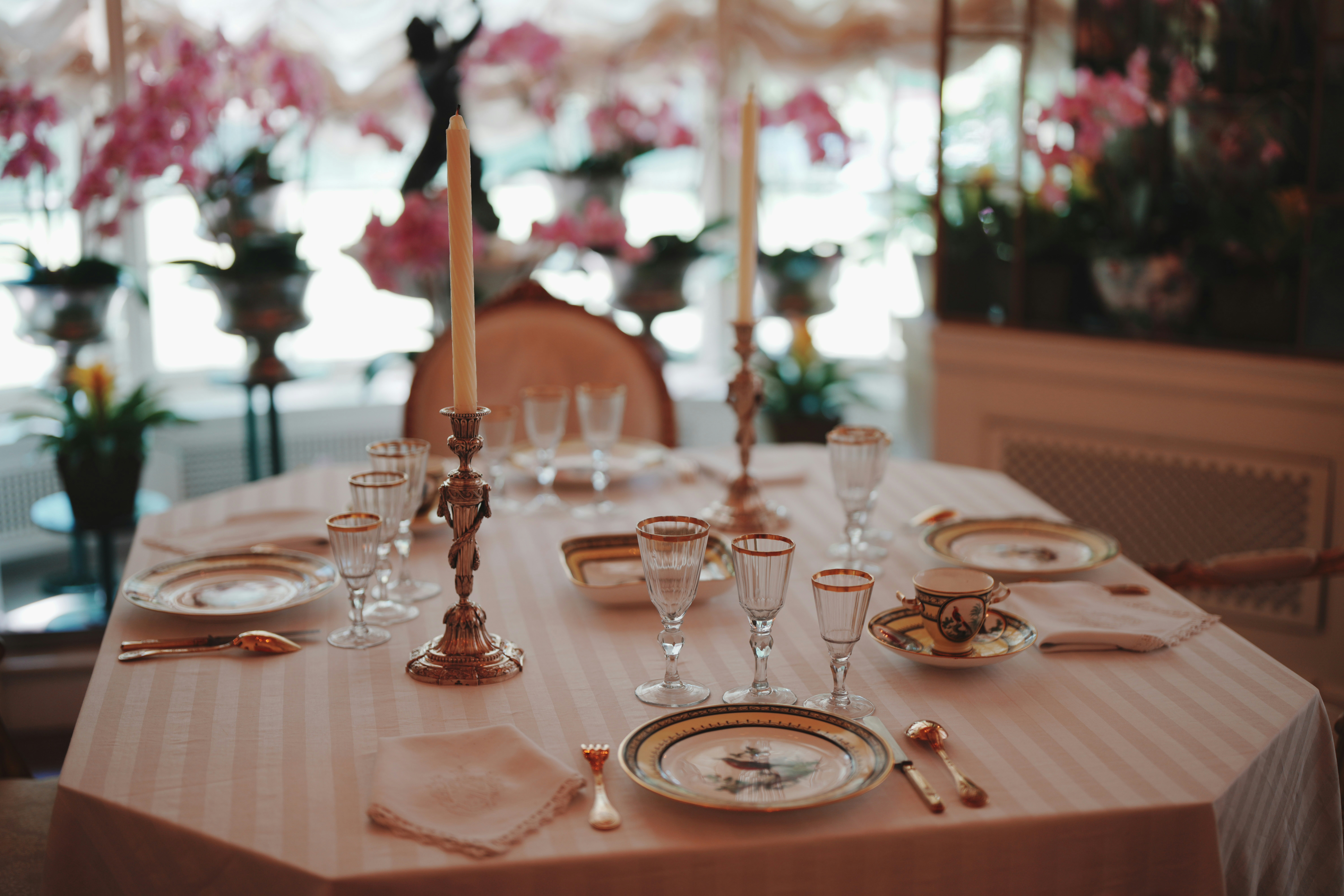 Candles, Crystal, and Centerpiece: An Intimate Table for Two