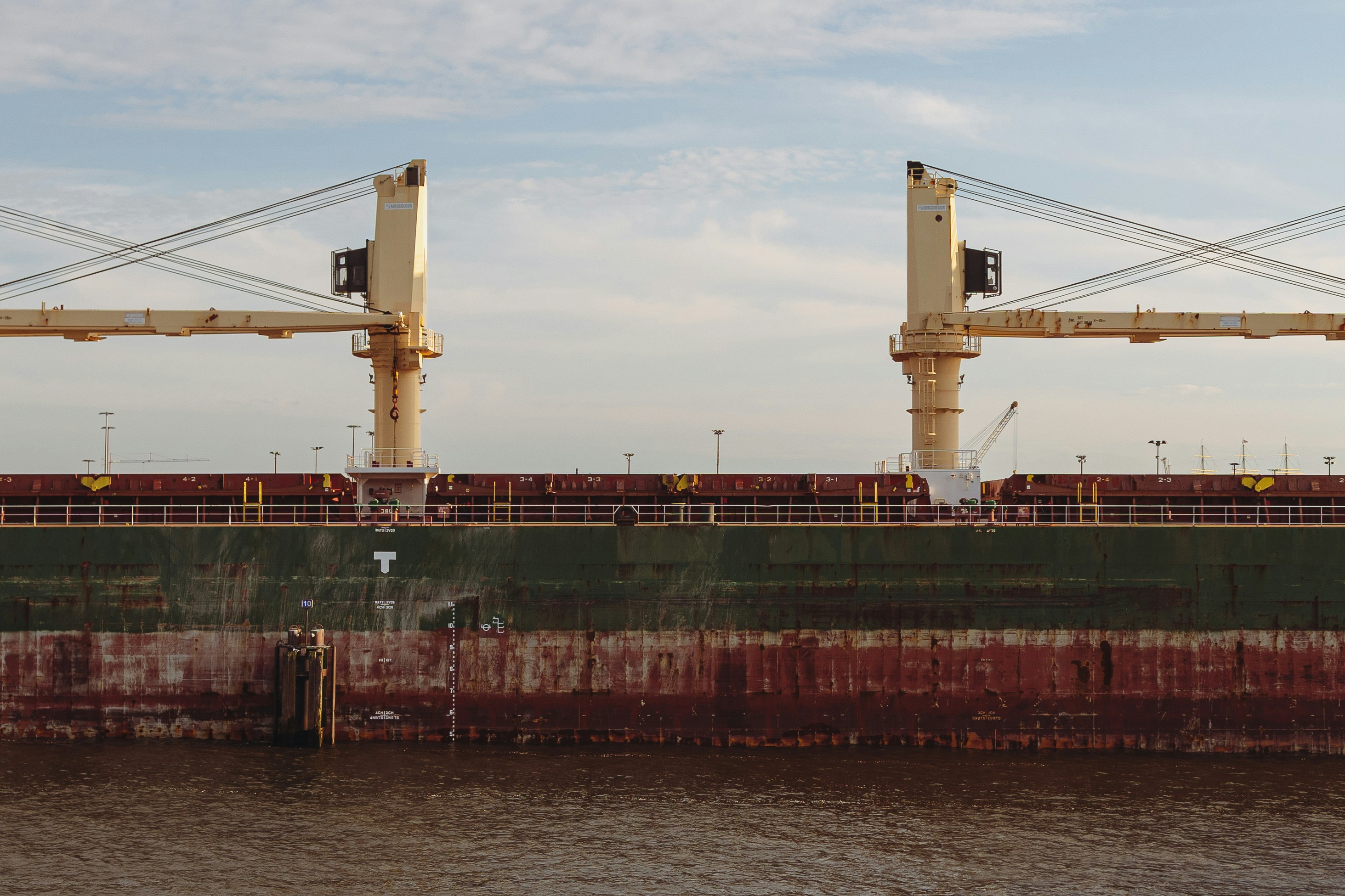 Harbor Frigate: A Bulk Carrier Quietly Anchored at Dusk