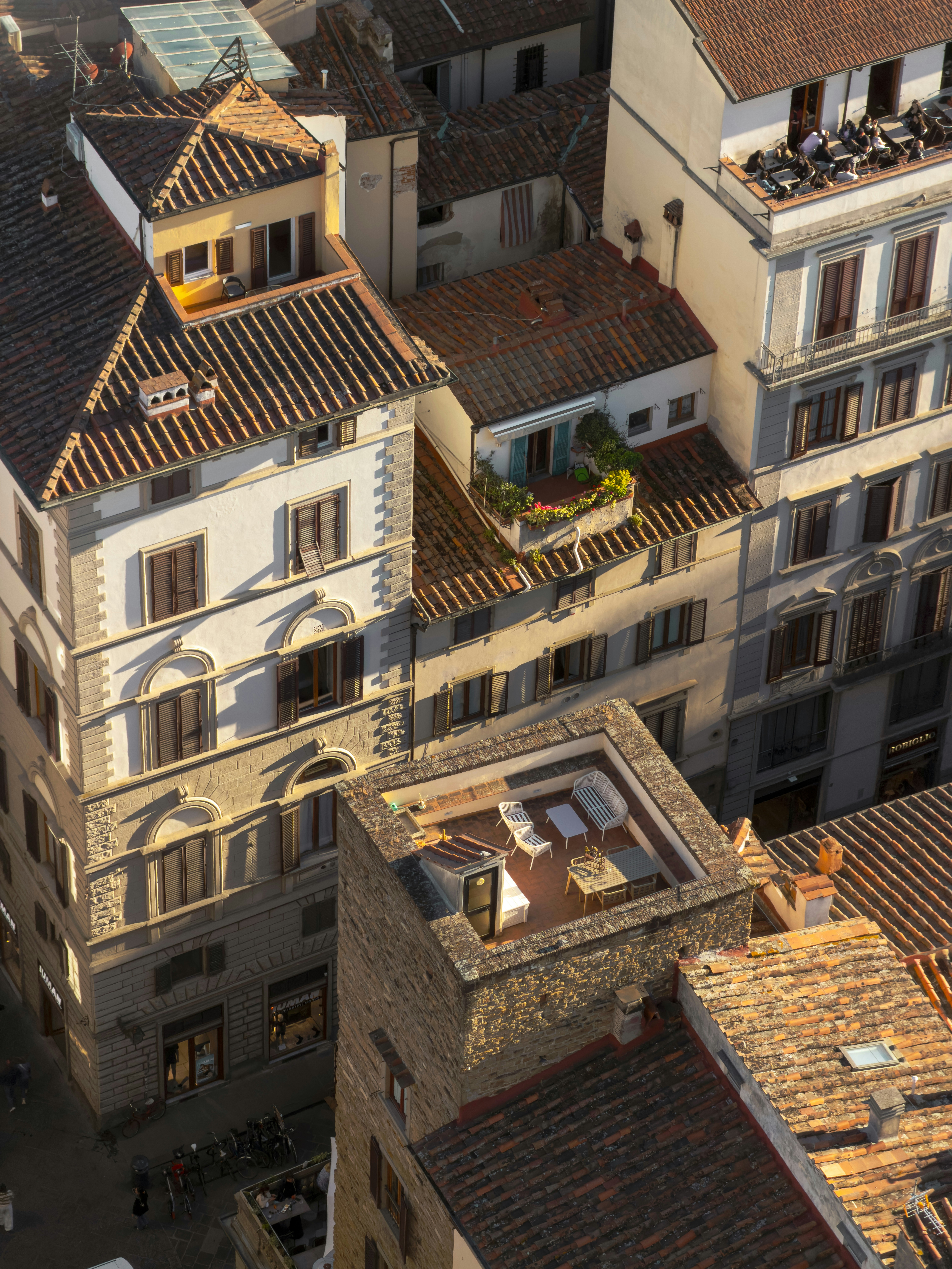 Rooftop Oasis Above a European Courtyard