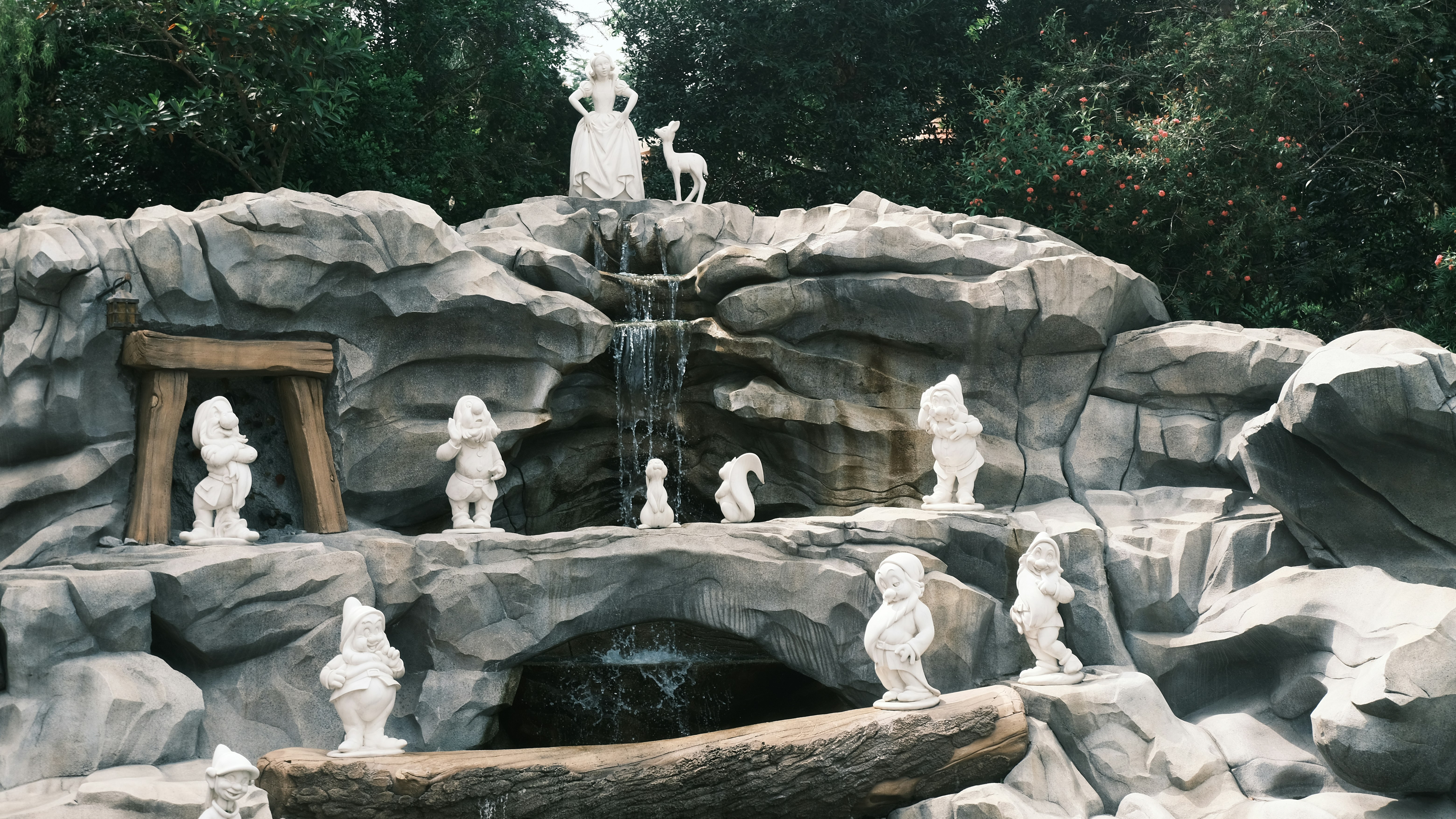 Stone Cascade: A Classical Garden Fountain of Statues