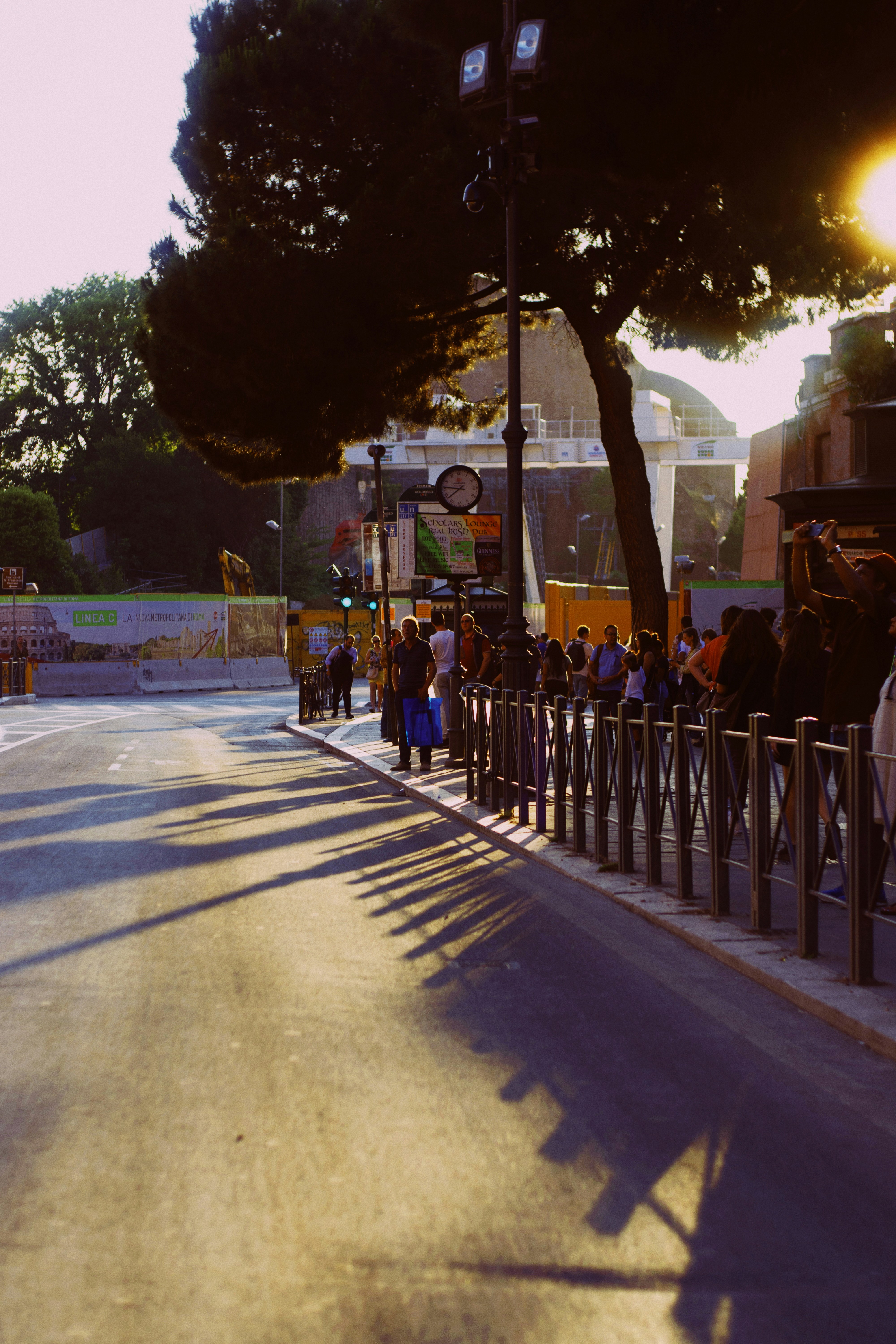 Lines of Light and Shadow at the City Gate