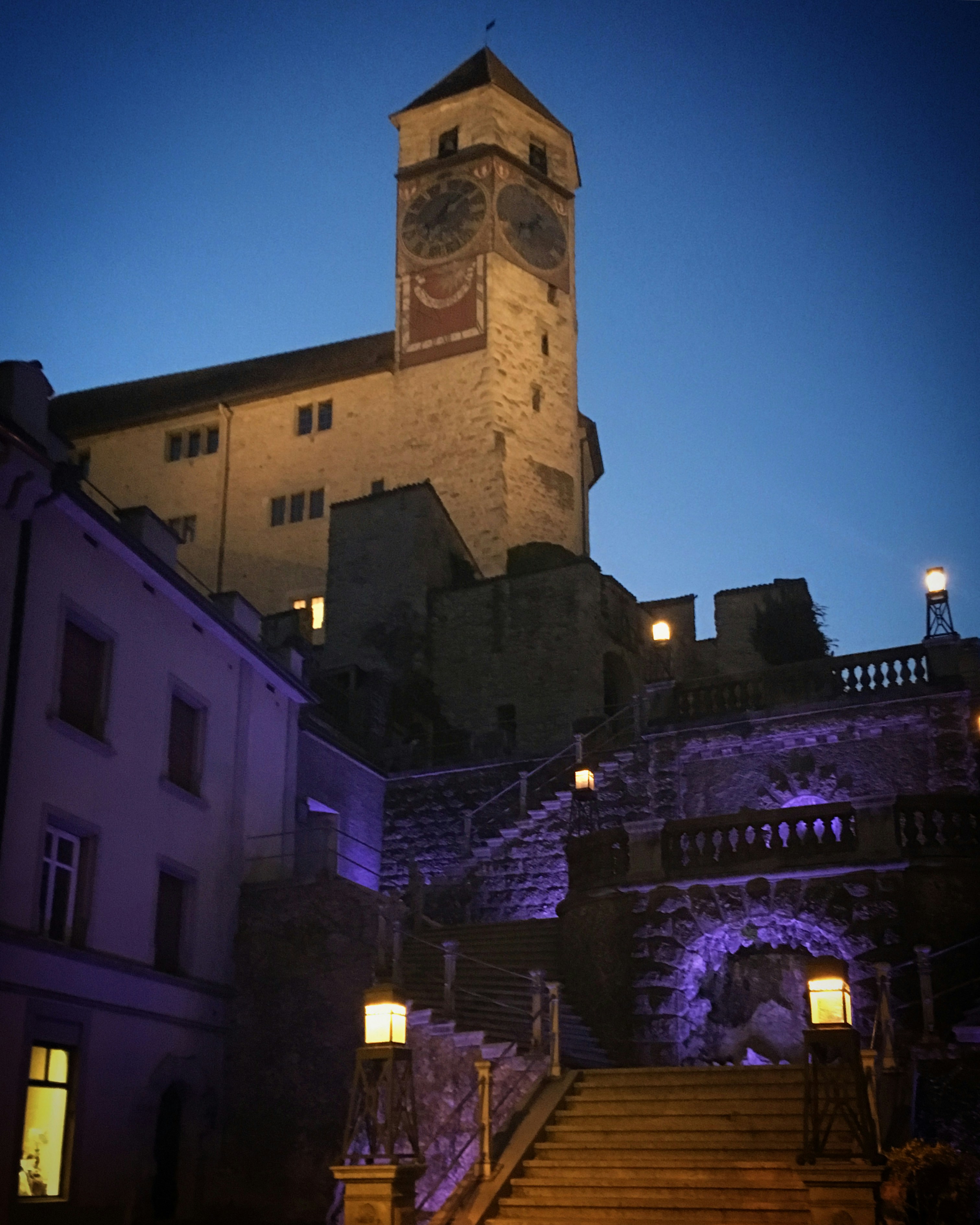 Moonlit Clock Tower Overlook