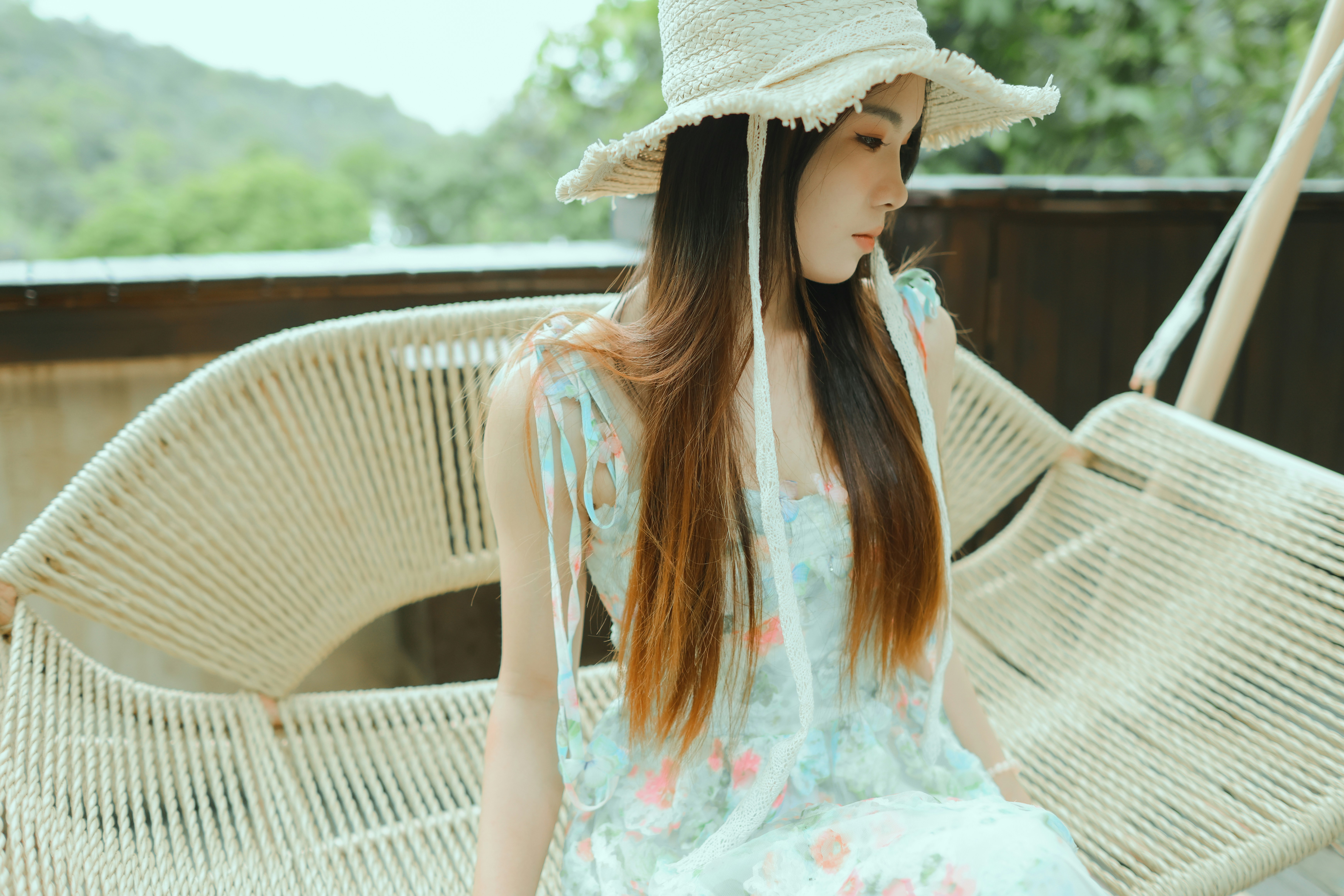 Pastel Daydream on a Wicker Veranda