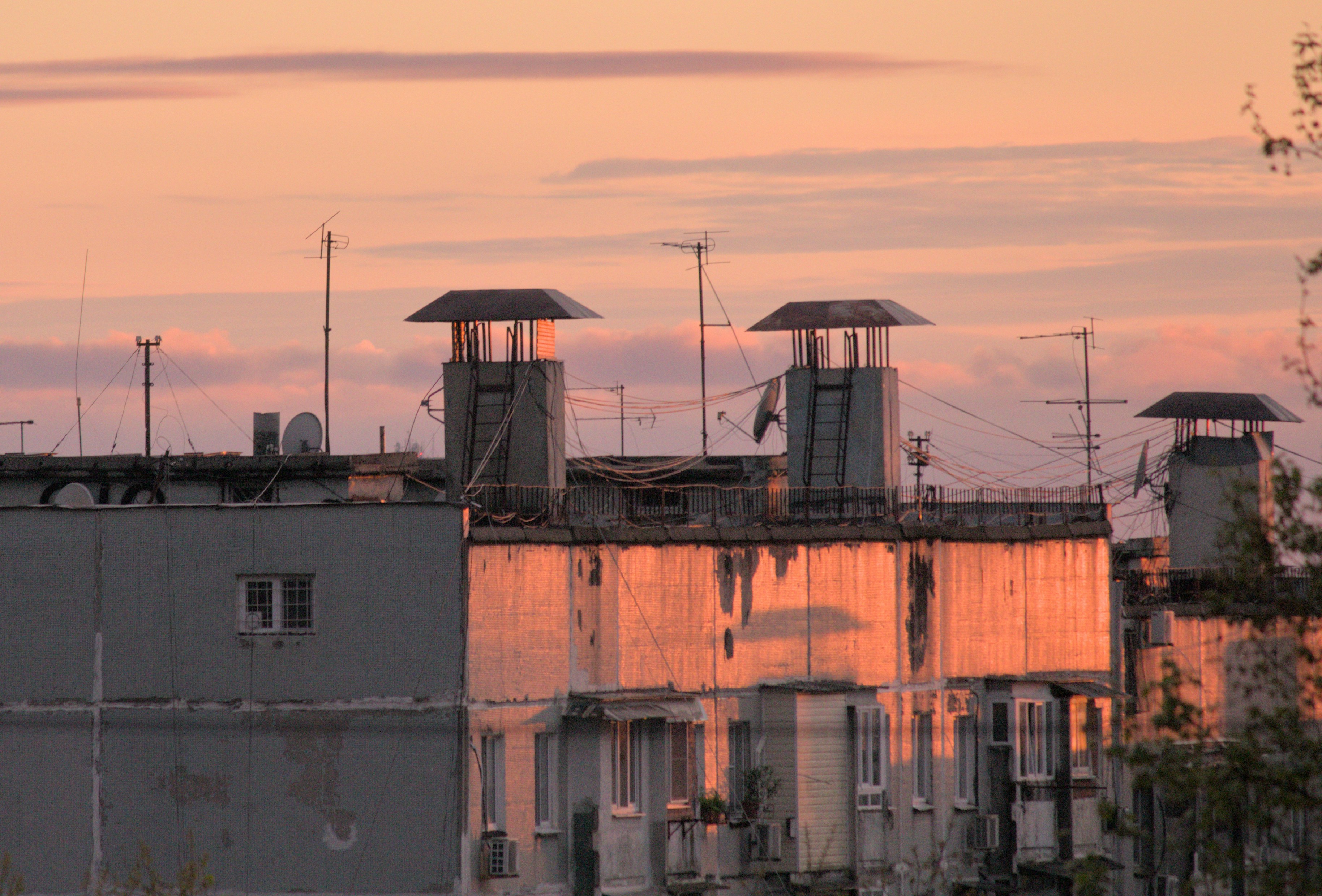 Sunset Over Rooftop Turrets