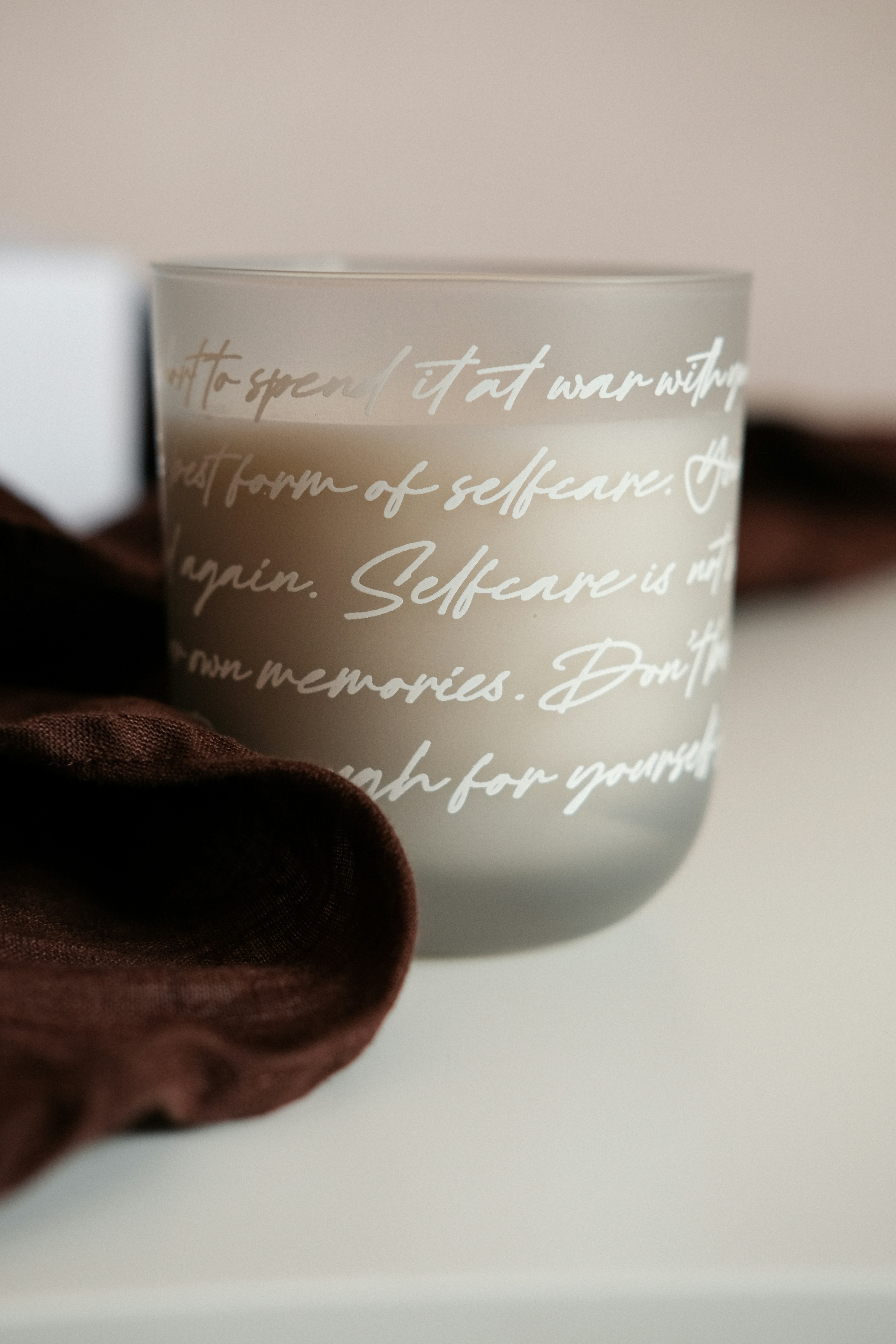Whispered Script on a Frosted Cup