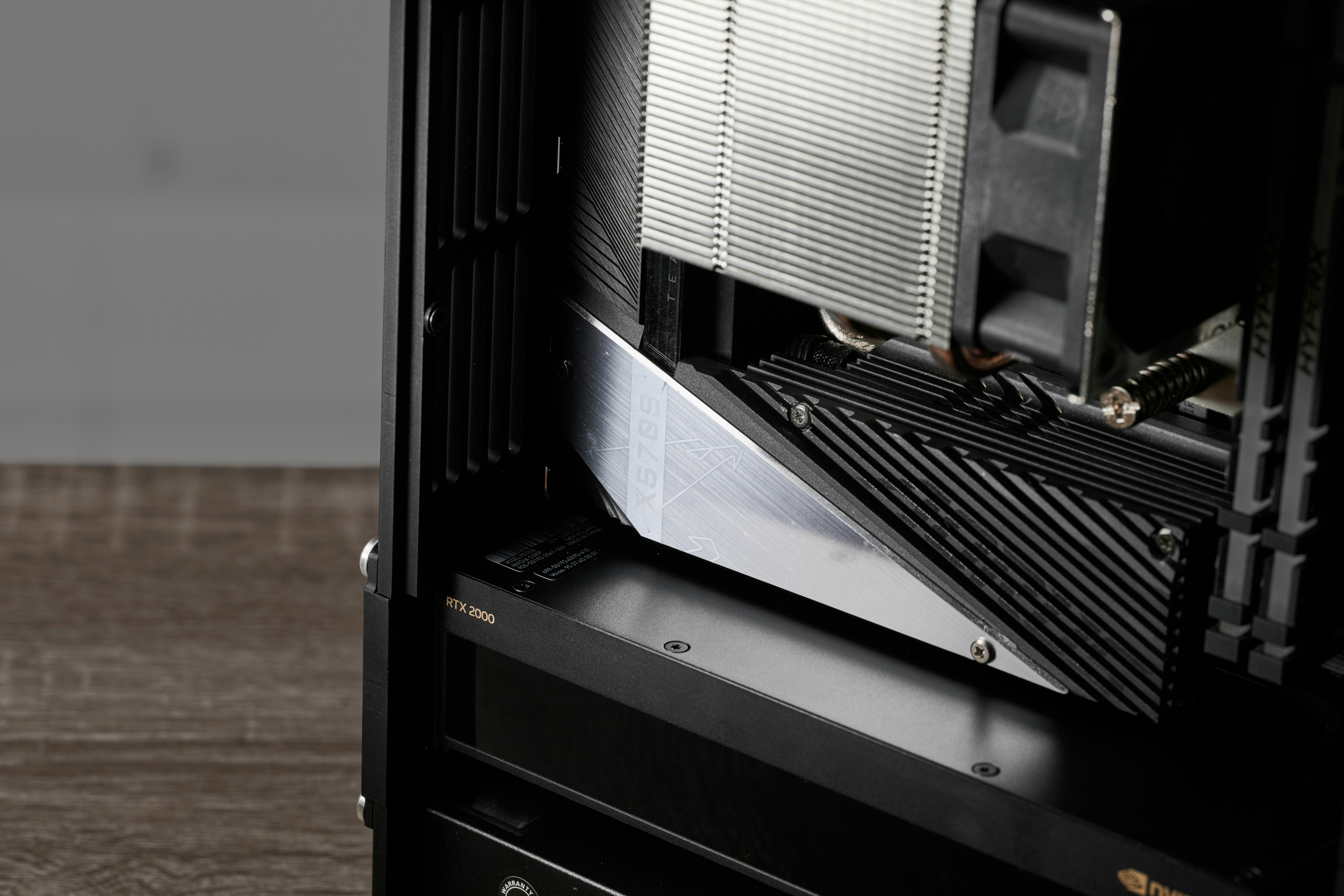 Graphics card and heatsink inside a computer case. photo – Free ...