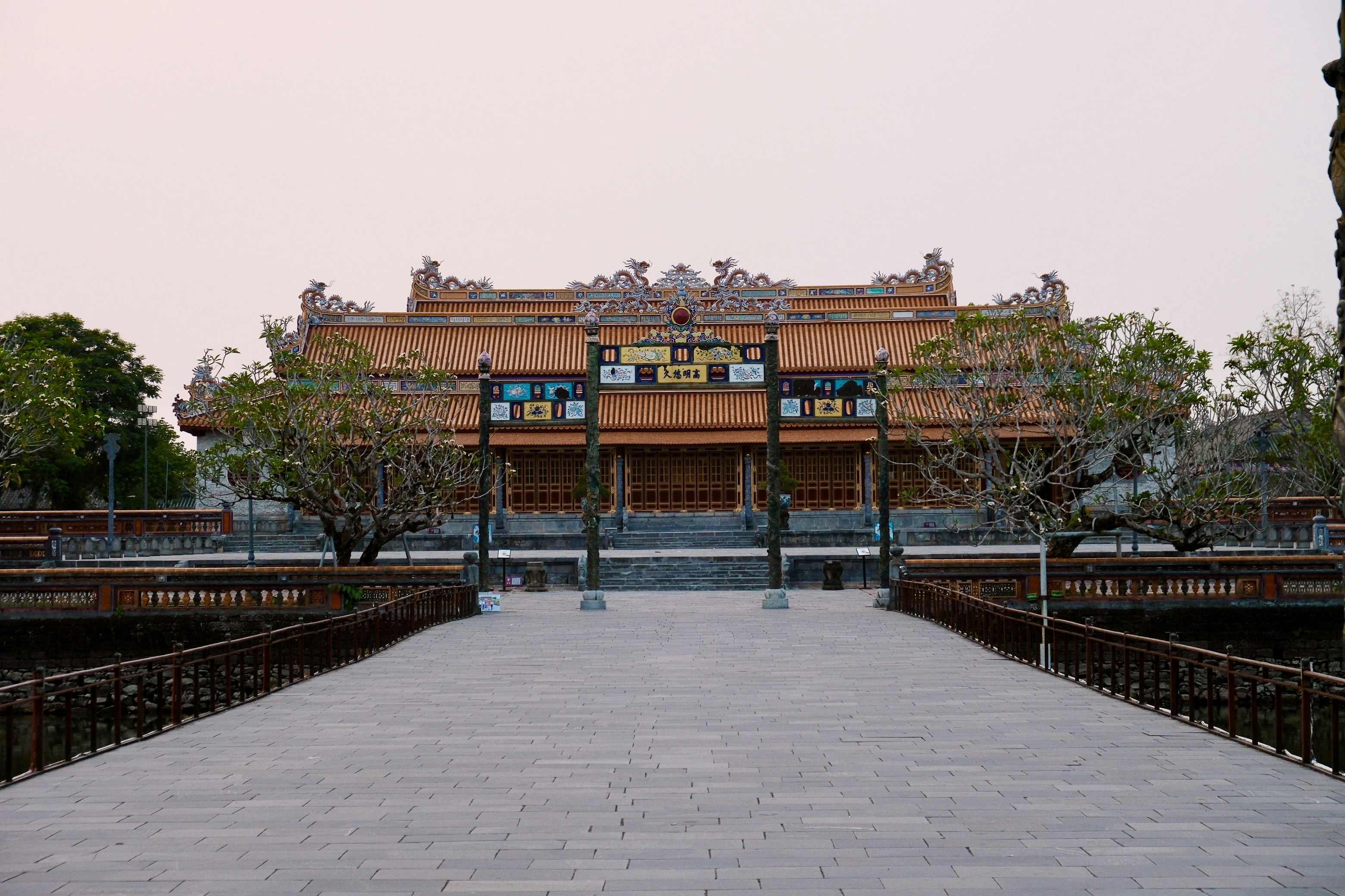 Gateway to Serenity: A Temple Courtyard at Dusk