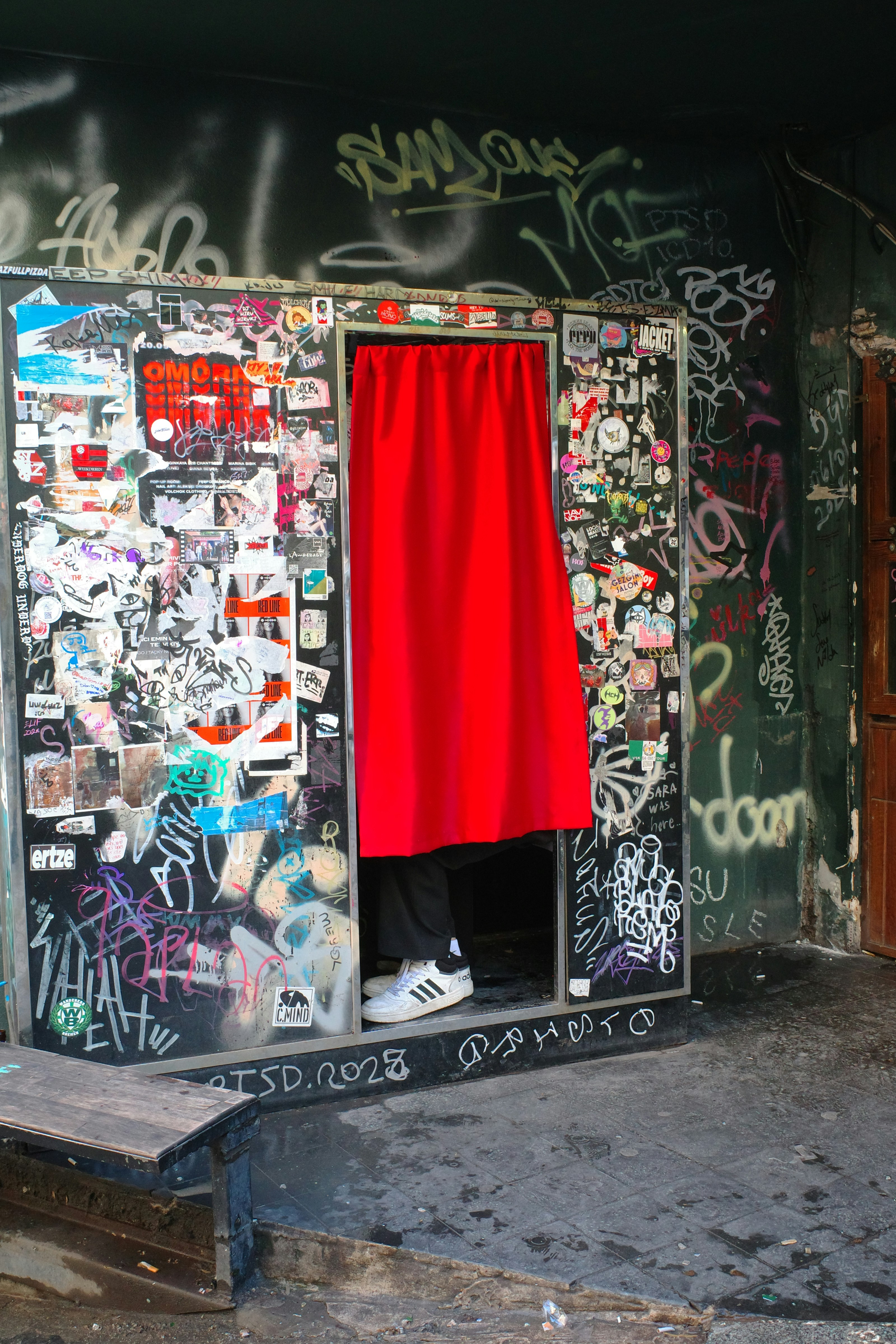 Red Curtain at the Graffiti Portal