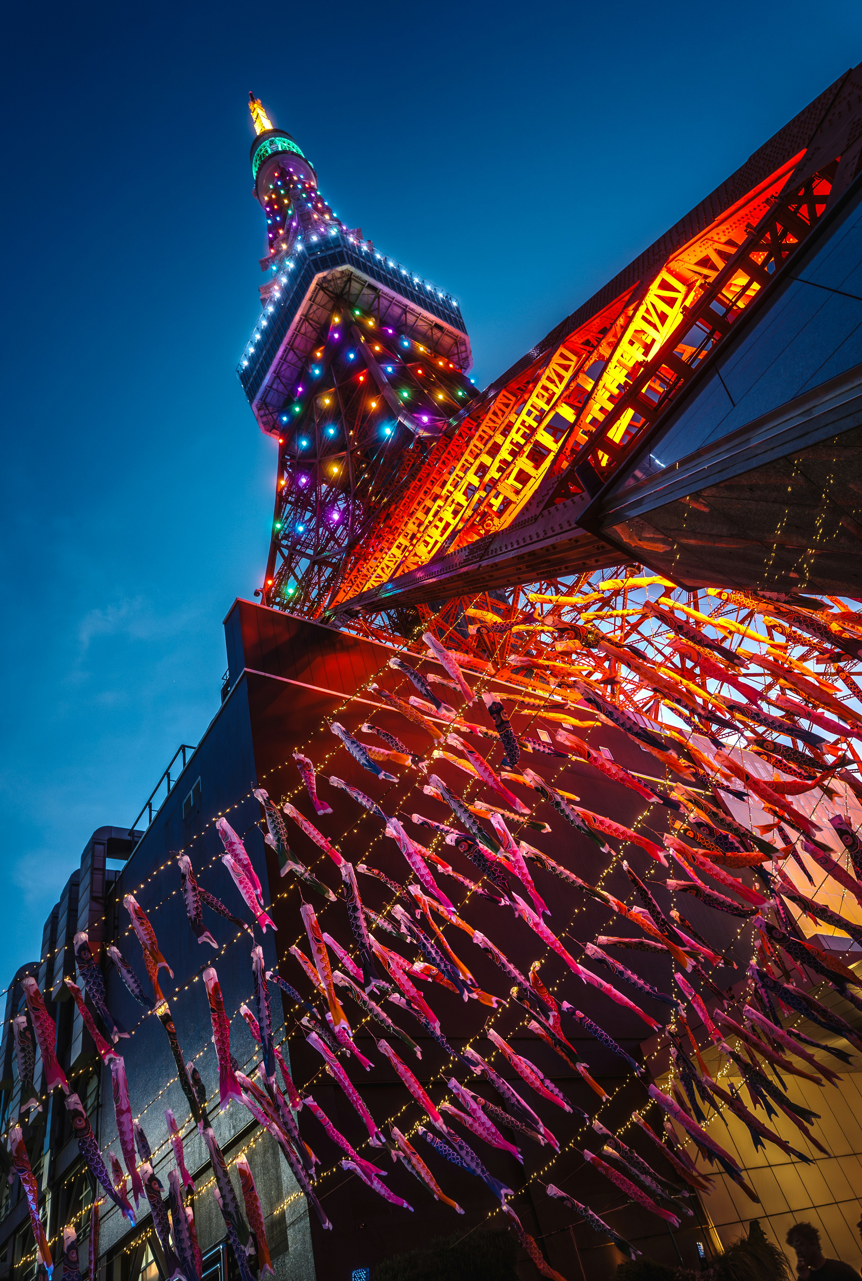 Tower of Lights: A Neon Skyline Over Tokyo-esque Timber Spires