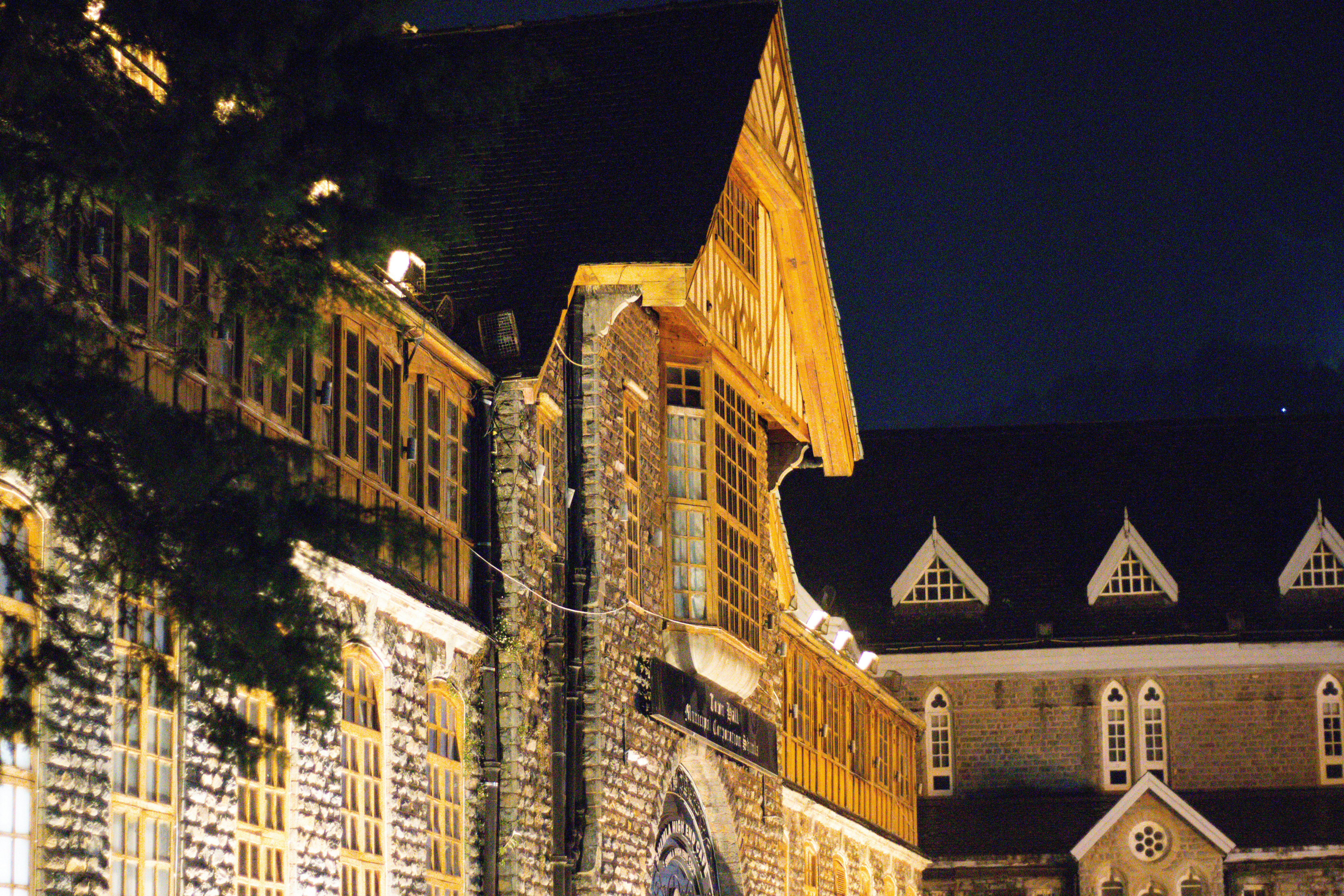 Gothic Facade Under Evening Illumination